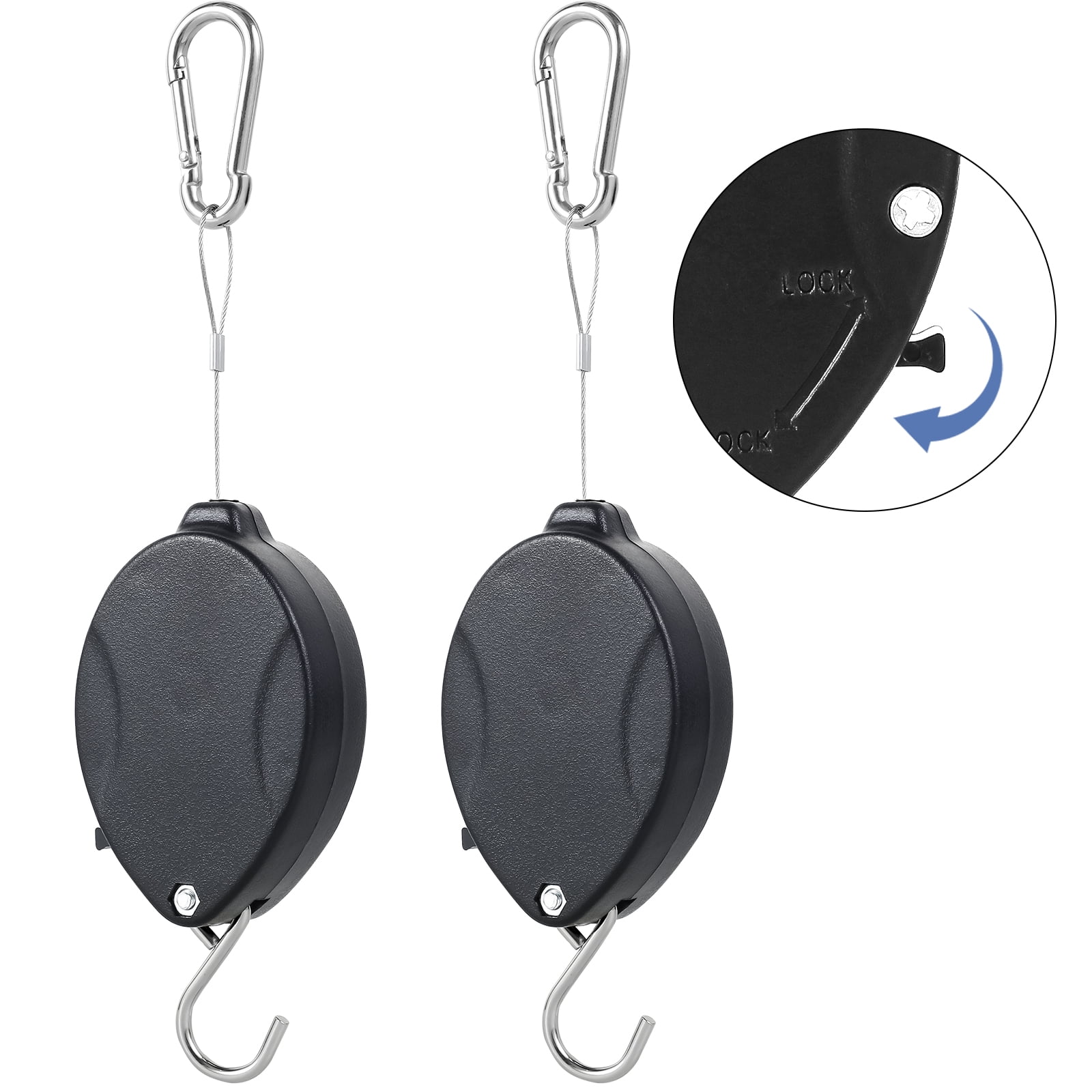 Pluokvzr 2Pcs Retractable Plant Hanger Adjustable Plant Pulley 25kg ...