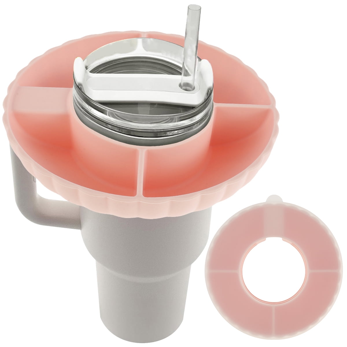 Pluokvzr 2pcs Snack Bowl for 40oz Cups 4 Compartments Tumbler Snack ...