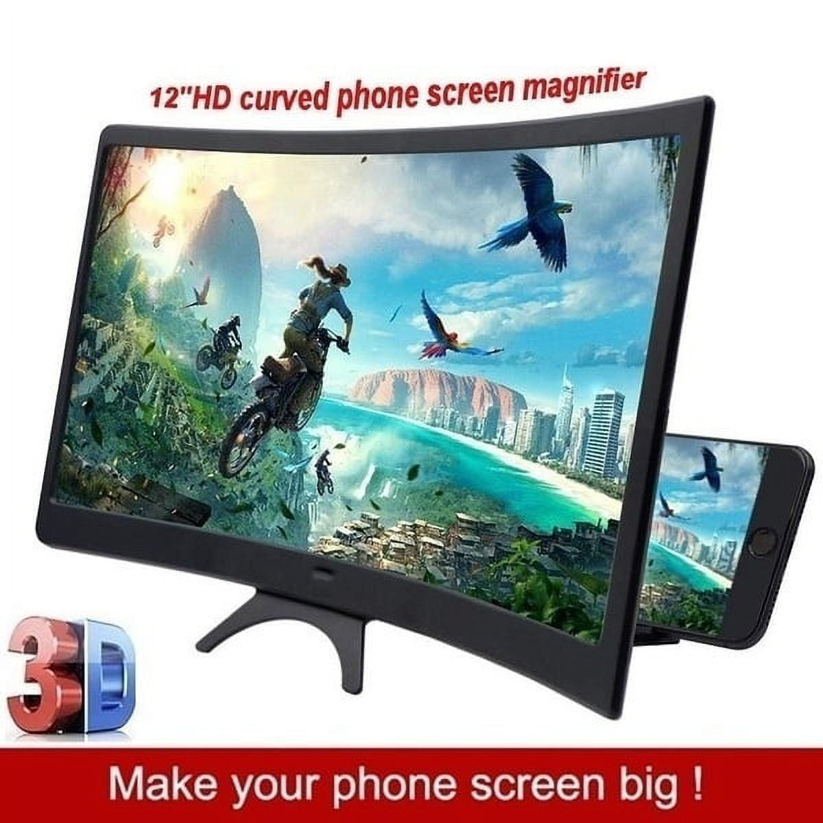 "Pluokvzr 12"" HD Screen Magnifier for Cell Phones - Foldable Amplifier ...