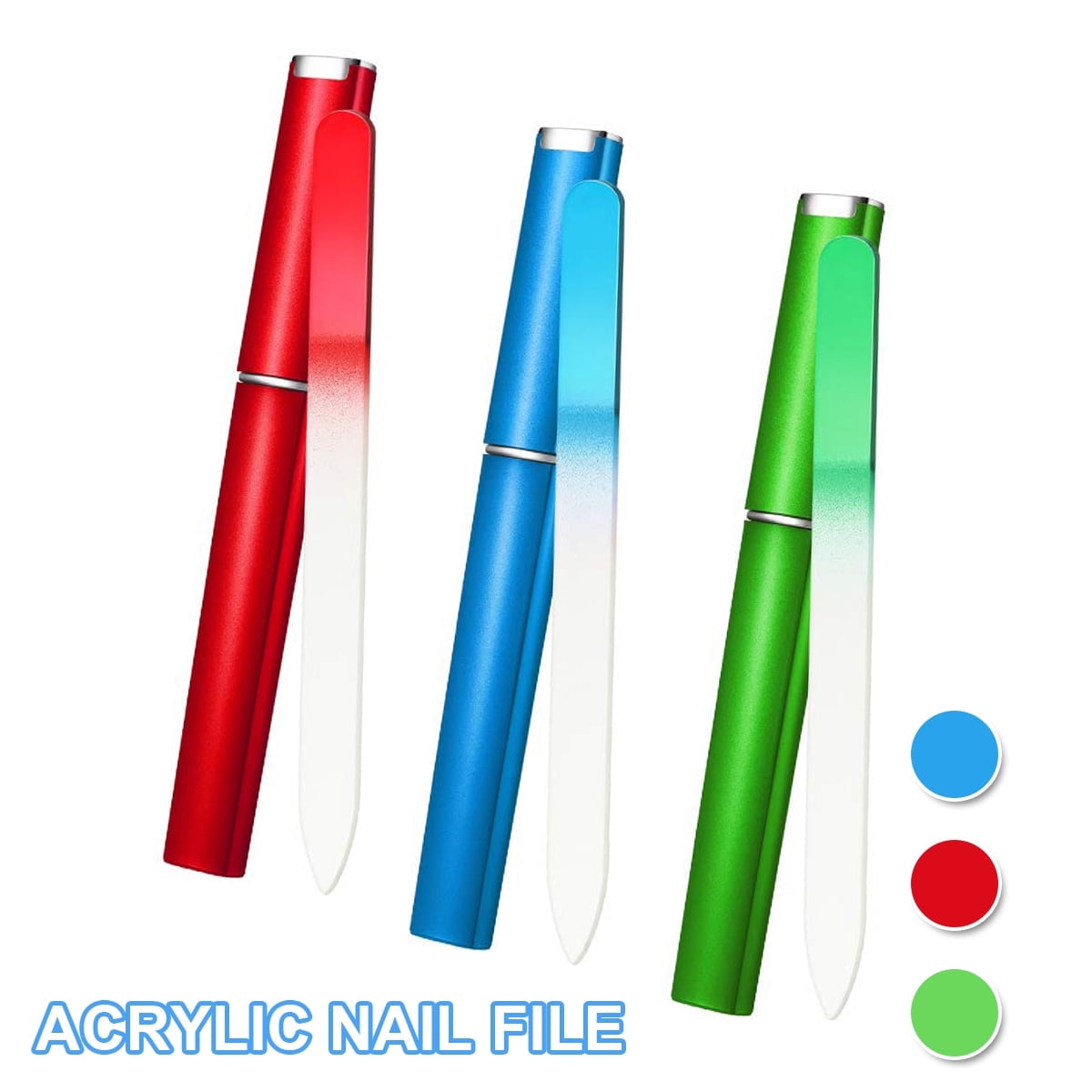 Pluokvzr 3Pack Glass Nail Files with Case Crystal Glass Fingernail ...