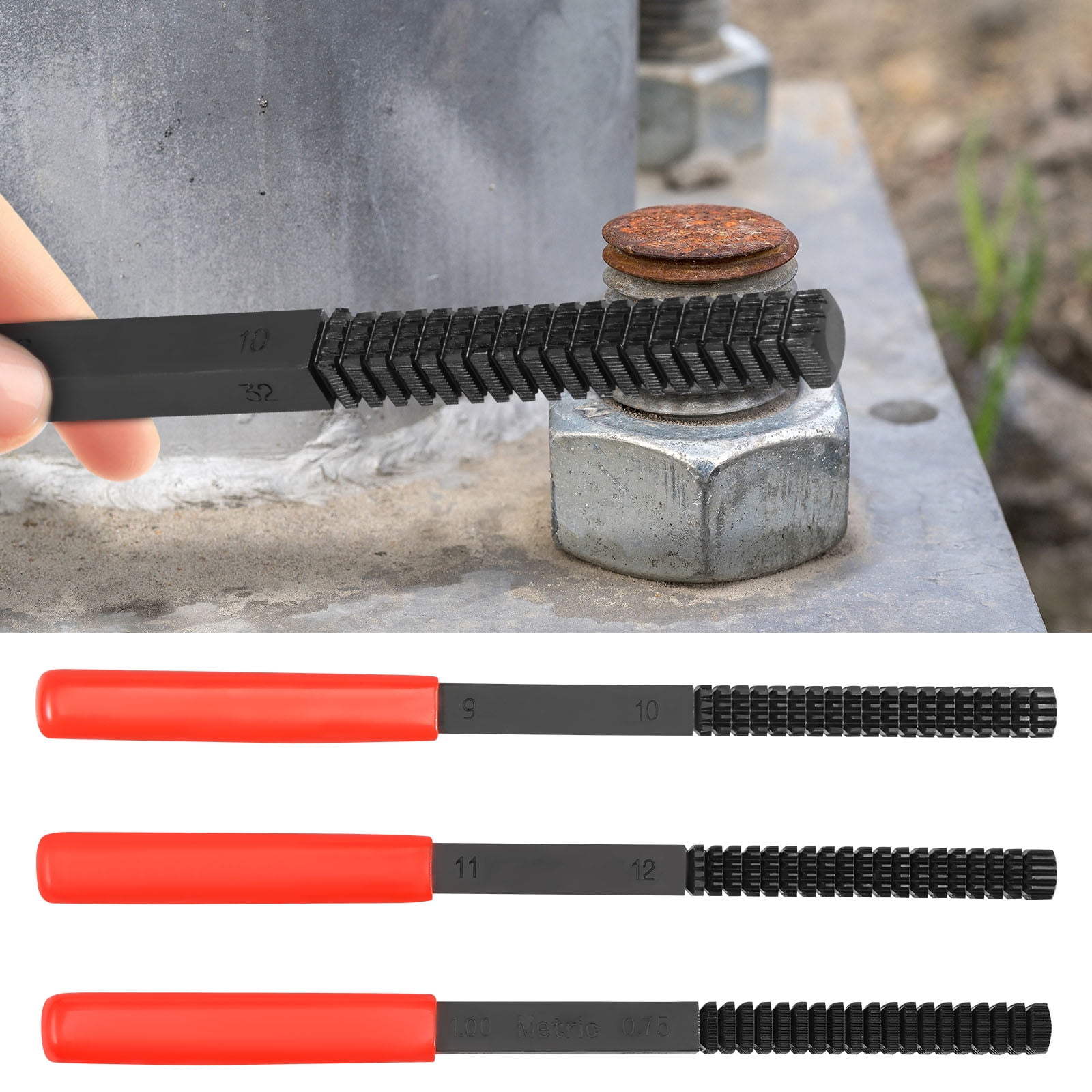 Pluokvzr 3pcs Thread File High Hardness Thread Restorer File ...