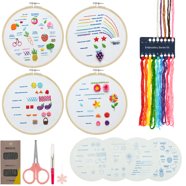 Embroidery Stitch Practice Kit for Beginners with Needlepoint Starter ...