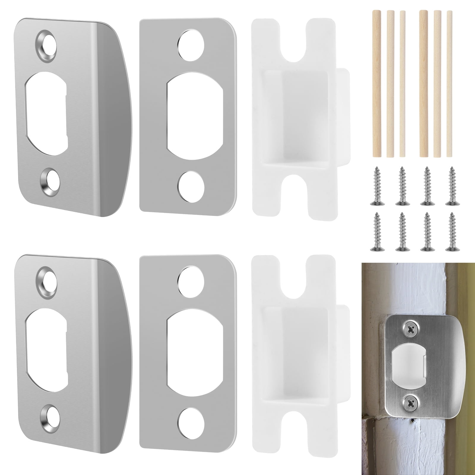 Pluokvzr 4 Sets Door Latch Restorer Stainless Steel Standard Easy ...