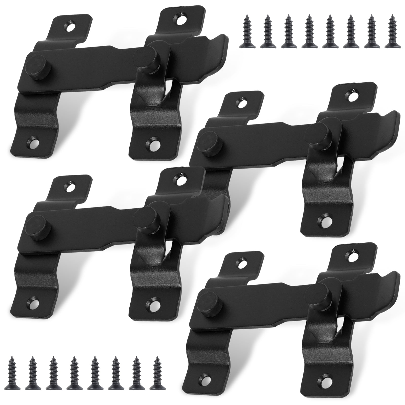 pluokvzr 4pcs Flip Latch 180 Degree Flip Barn Door Lock Stainless Steel ...