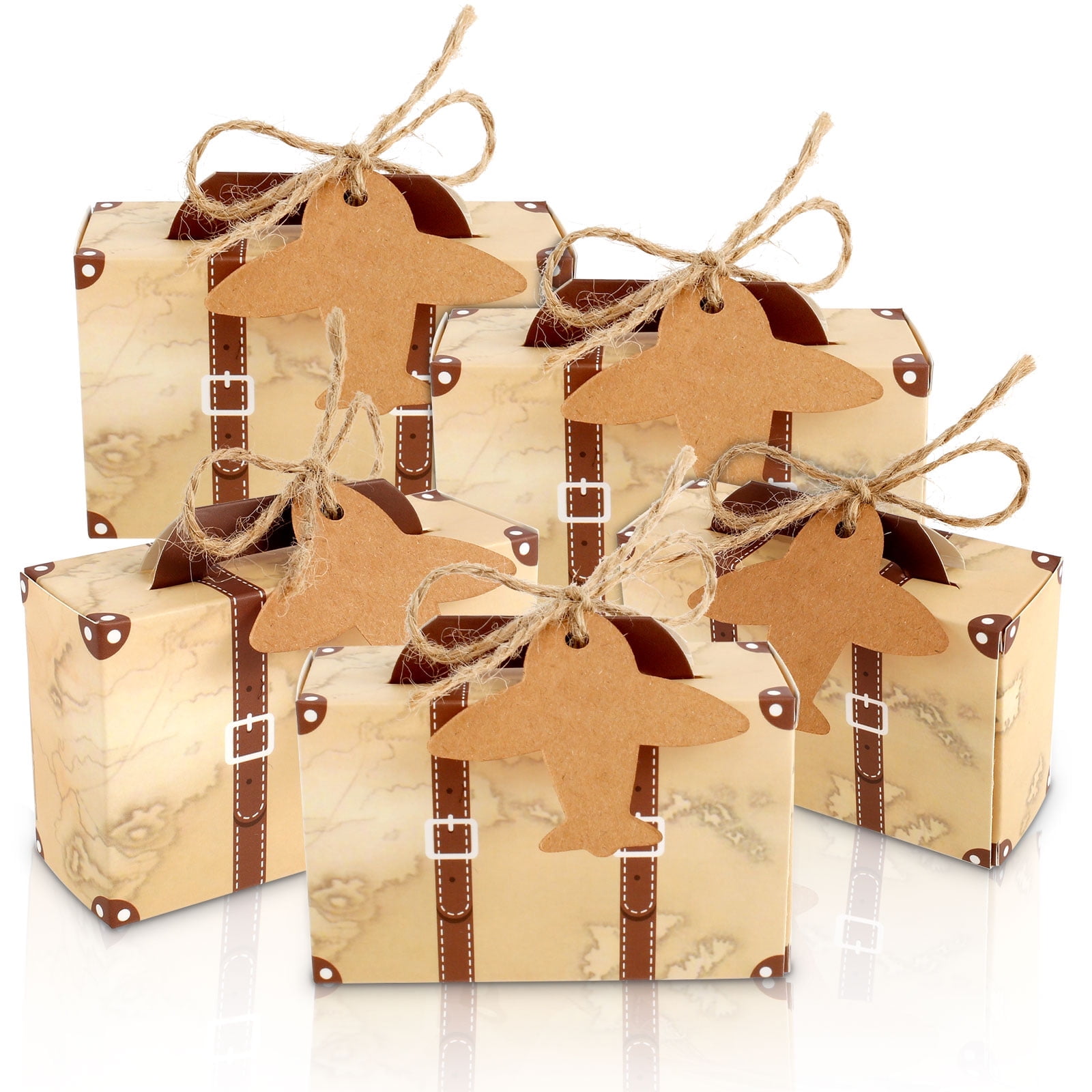 Pluokvzr 100 pcs Vintage Party Favor Candy Box Mini Suitcase Favor Box ...