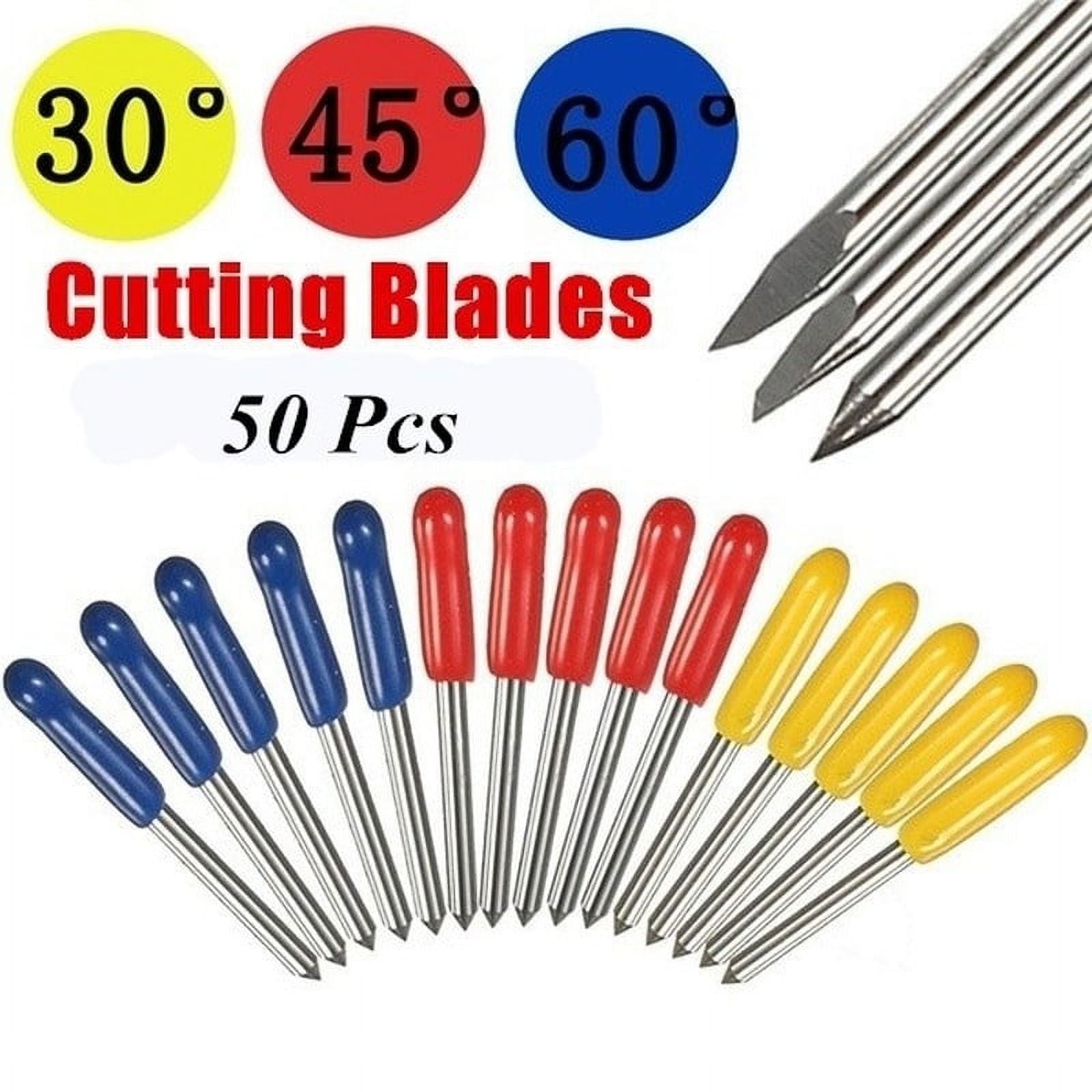 Grusce 50PCS 30 45 60 Degree Roland Cricut Cutting Plotter Vinyl Cutter Knife Blades Offset ...