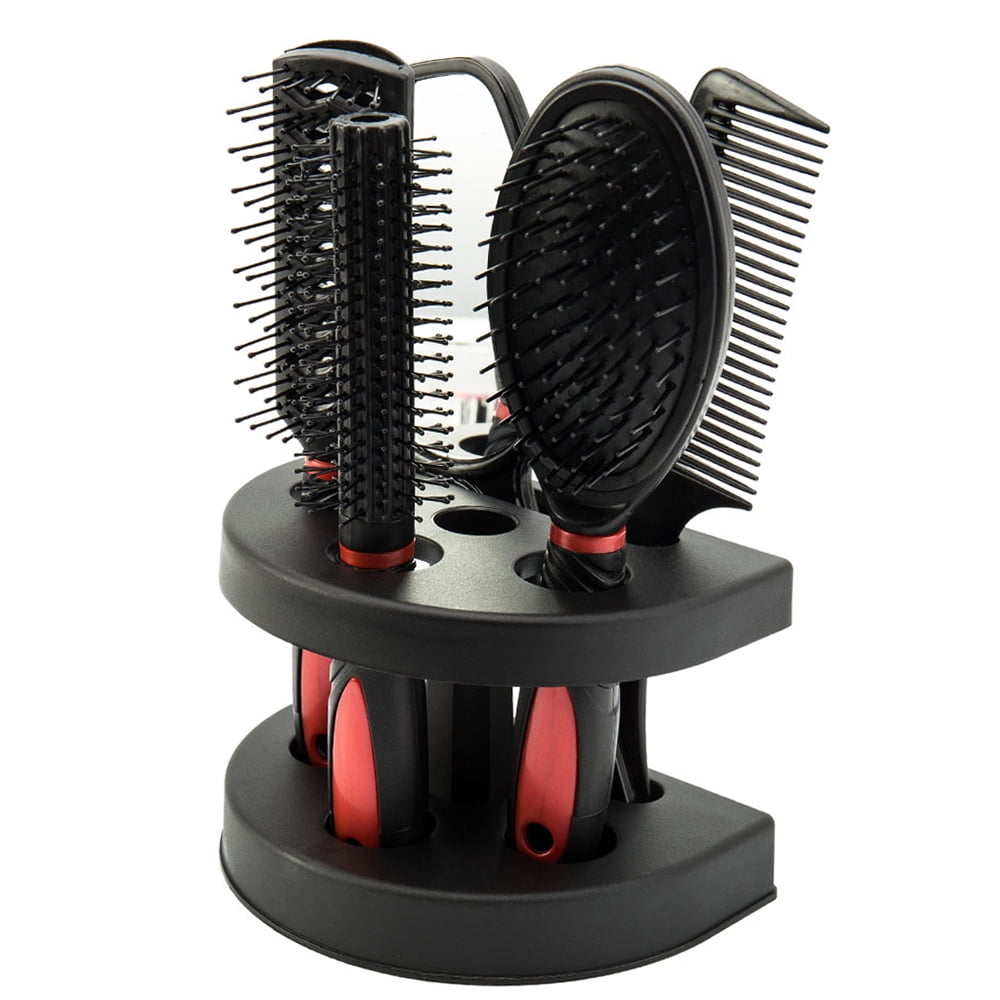 Pluokvzr 5Pcs Hair Brushes and Combs Set with Mirror Hair Care Massage ...