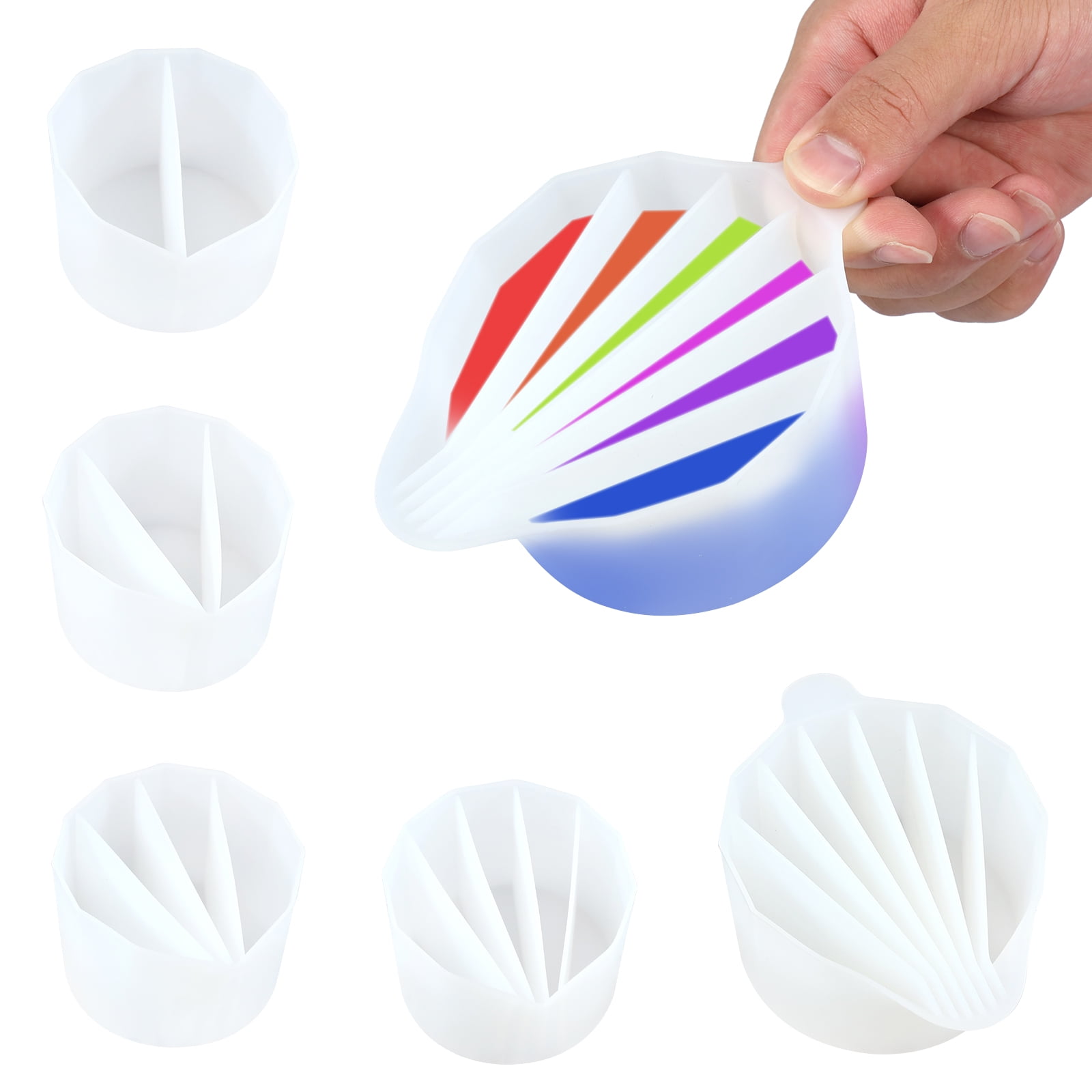 Pluokvzr 7 pcs Split Cups Resin Mixing Cups with 2 to 7 Channels ...
