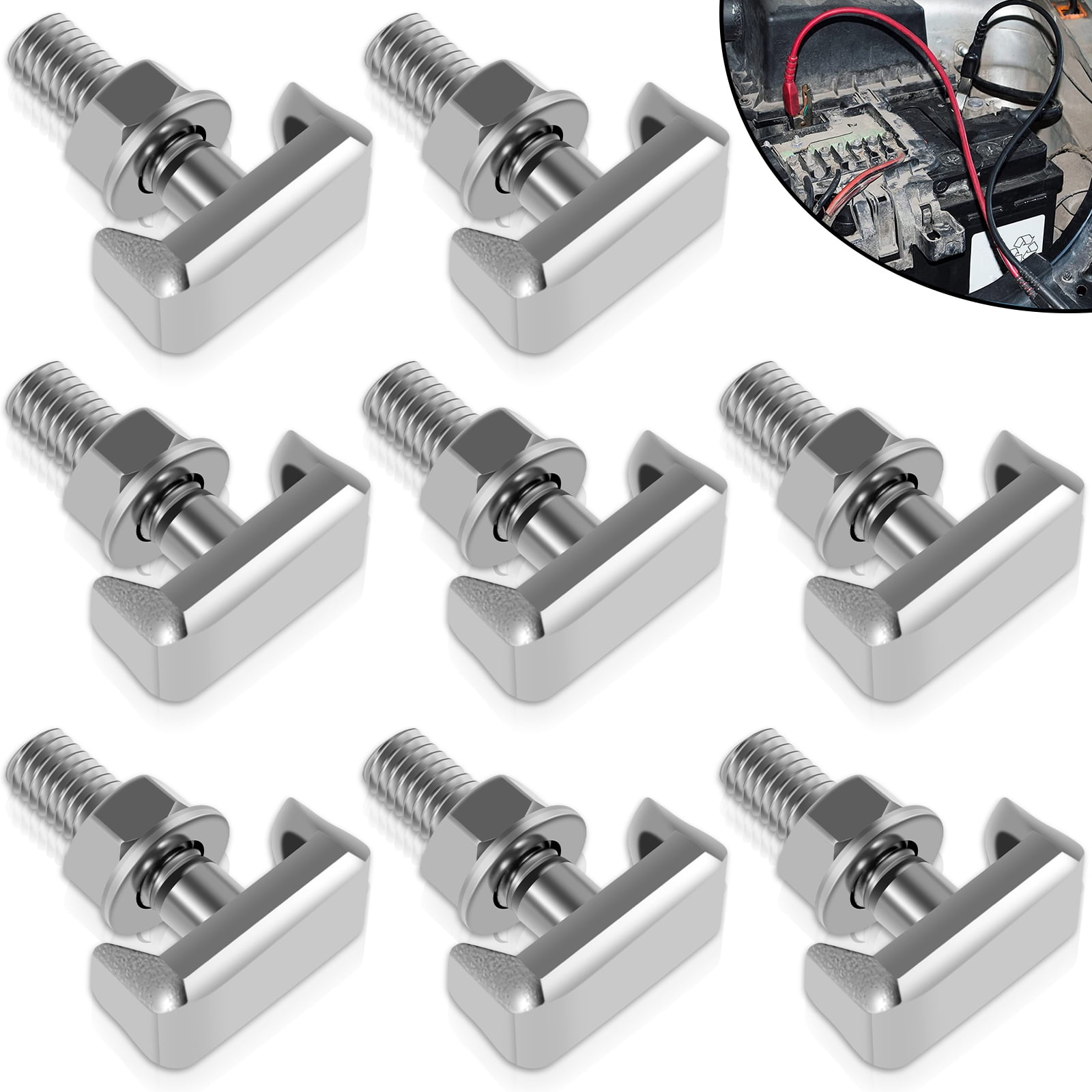 Pluokvzr 8pcs Battery Terminal Bolt Kit Compatible with 6X0-915-138 ...