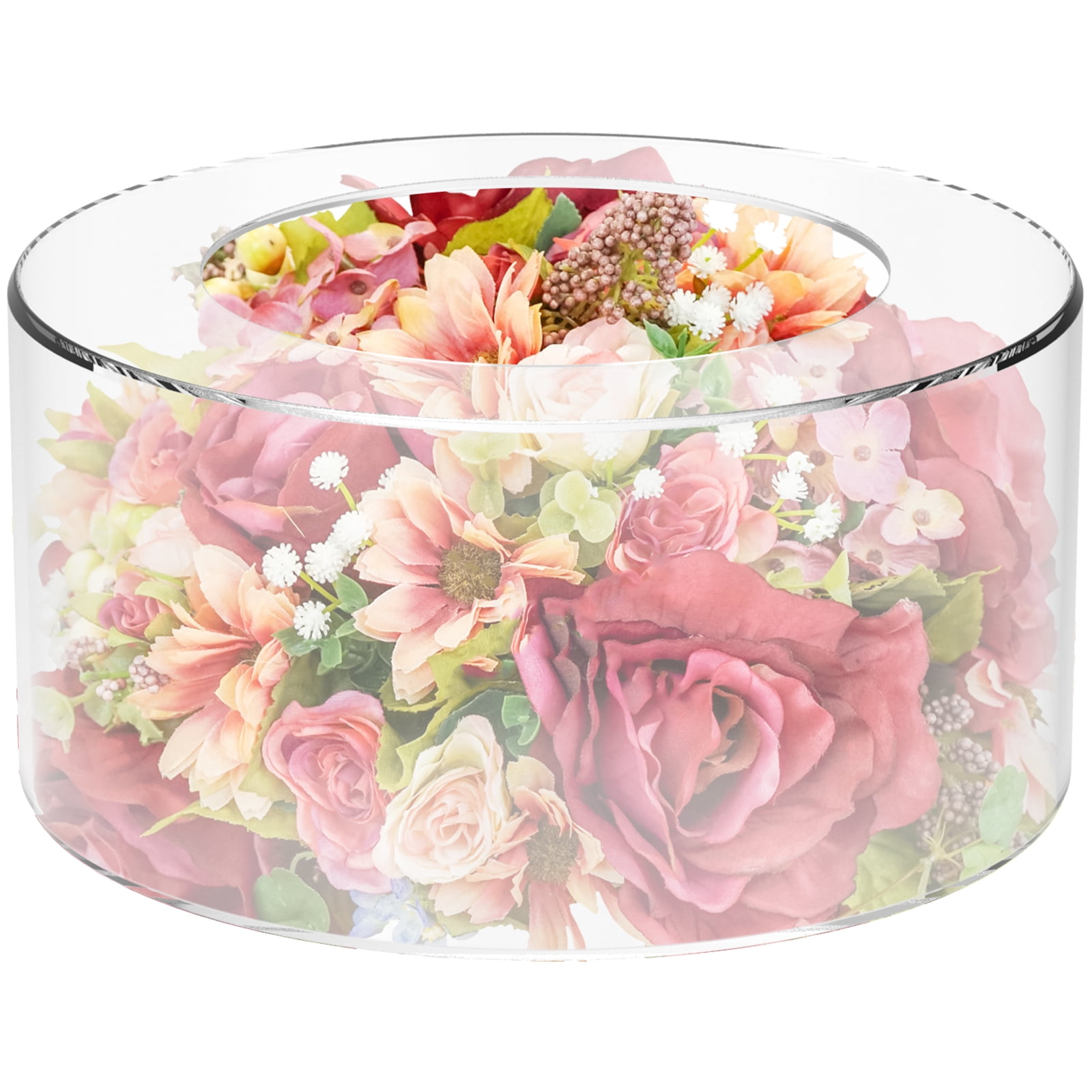 Pluokvzr Acrylic Fillable Cake Stand Clear Cake Riser Cylinder Cupcake ...