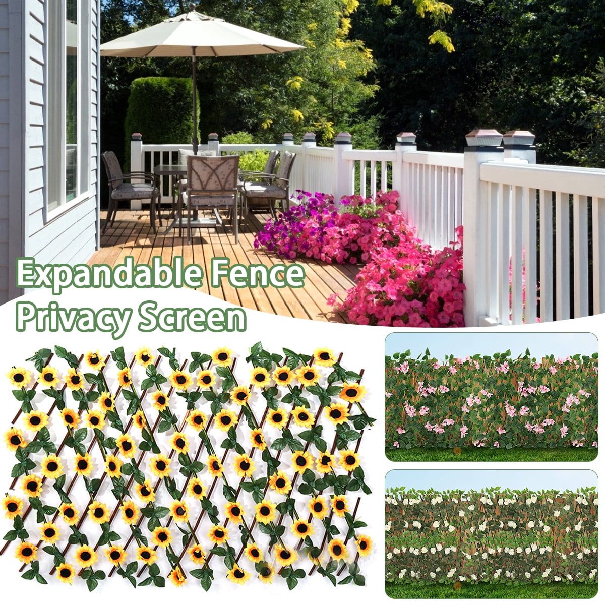 Pluokvzr Artificial Leaf Fence Expandable Faux Leaf Privacy Fence ...