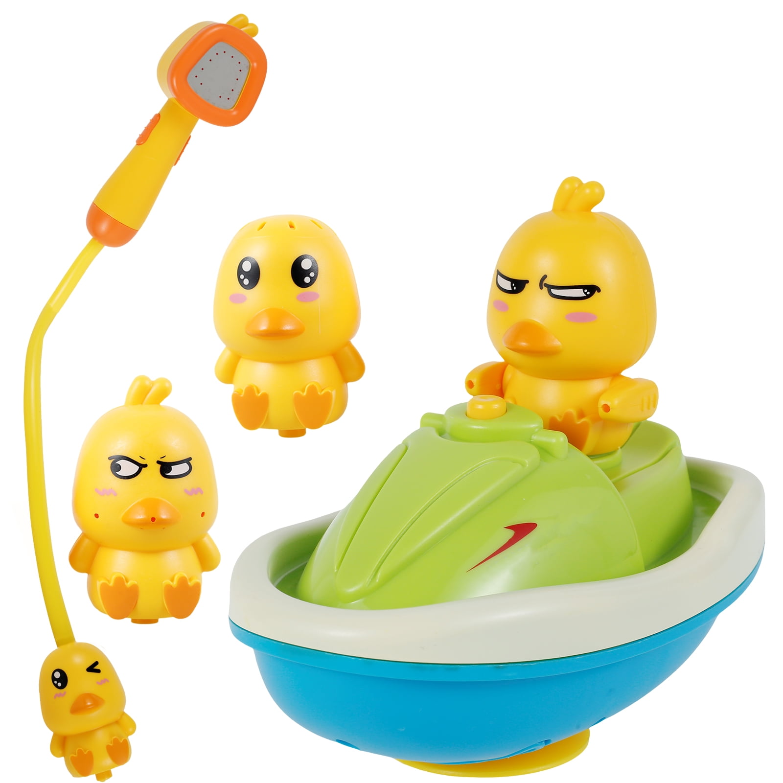 Pluokvzr Baby Duck Bath Toy Electric Duck Water Spray Bath Toys with 4 ...
