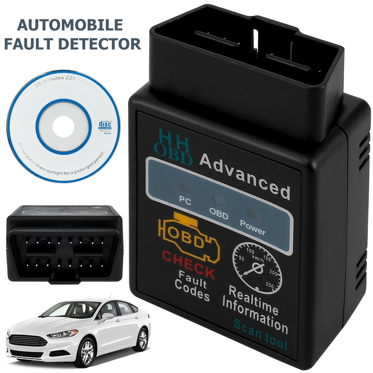 Pluokvzr Bluetooth OBD2 Scanner Portable Engine Fault Code Reader with ...