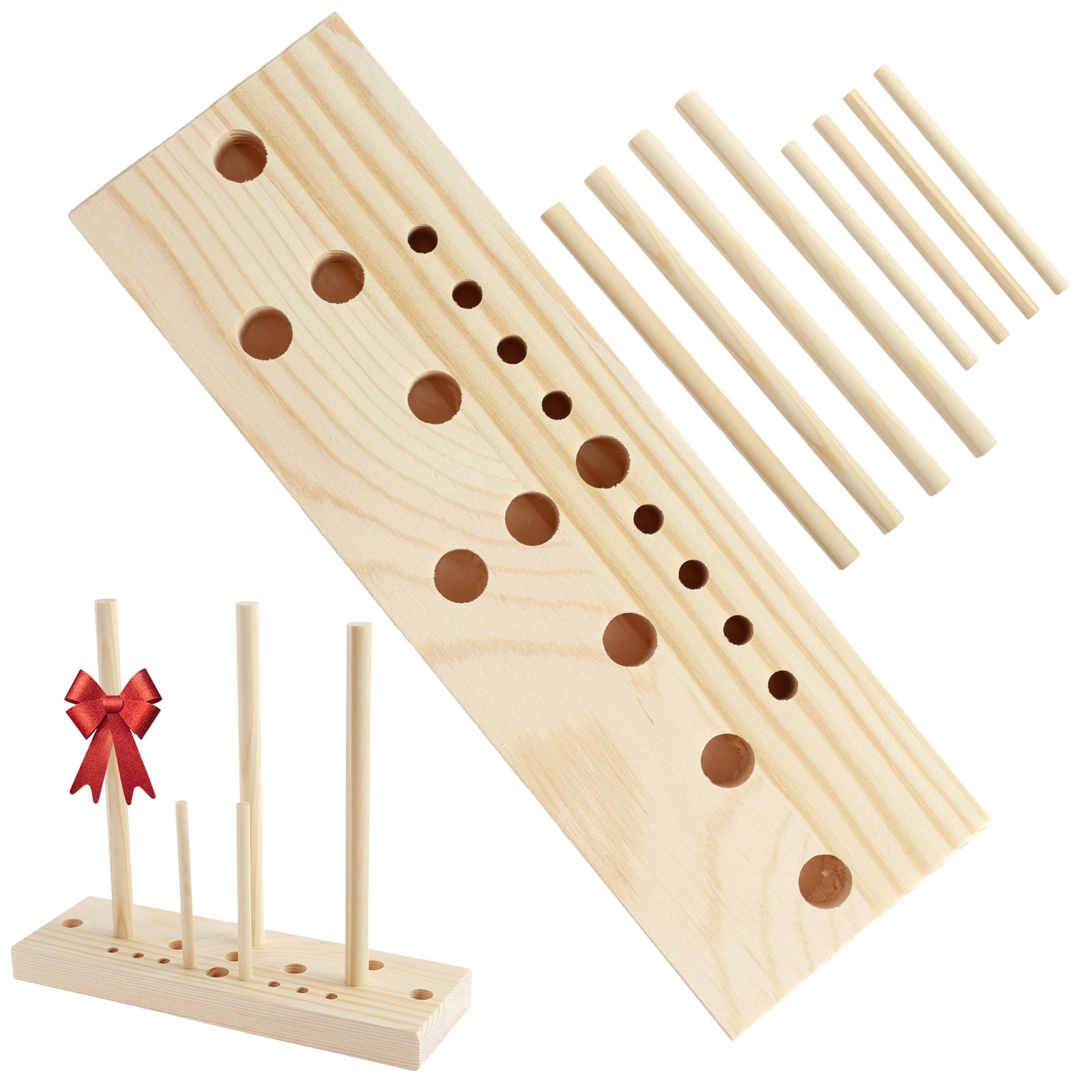 Pluokvzr Bow Maker Wooden Bow Making Tool Adjustable Wood Ribbon Bow ...