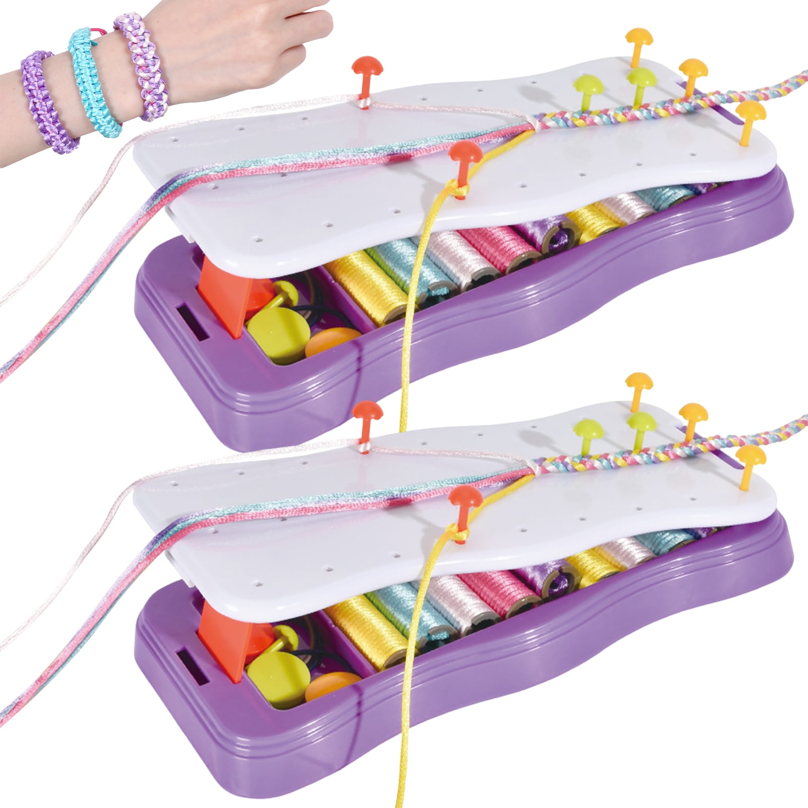 Pluokvzr Braiding Bracelet Kit 92pcs Friendship Bracelet Making Kit DIY ...