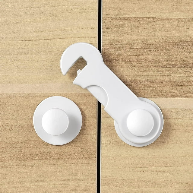 Grusce Child Baby Safety Locks for Cabinets and Drawers, White, 10 ...