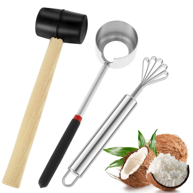 Pluokvzr Coconut Opener Tools Set Food Grade 304 Stainless Steel ...