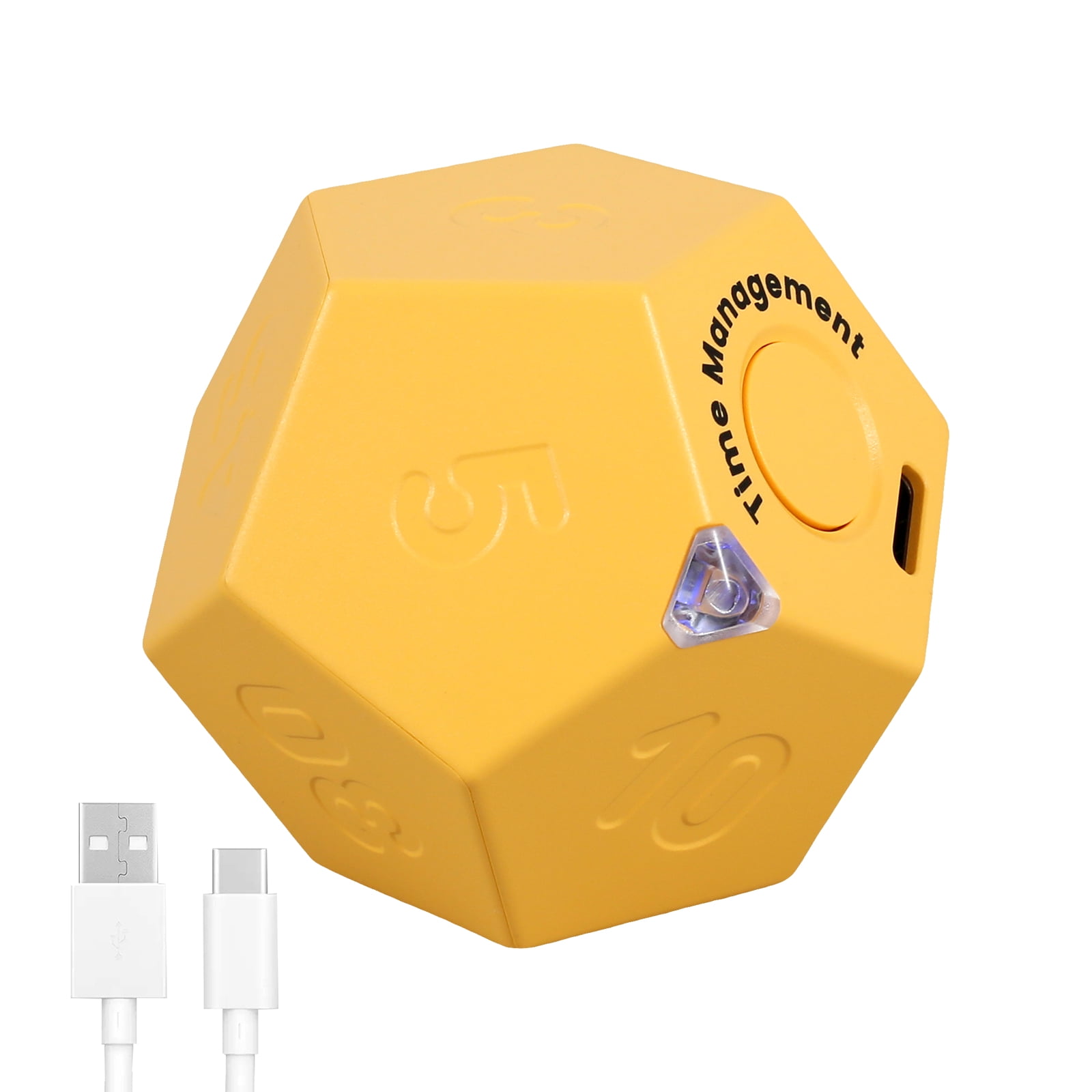 Pluokvzr Cube Timer 450mah Rechargeable Mini Time Management Cube 2 Alarm Mode Pomodoro Timer