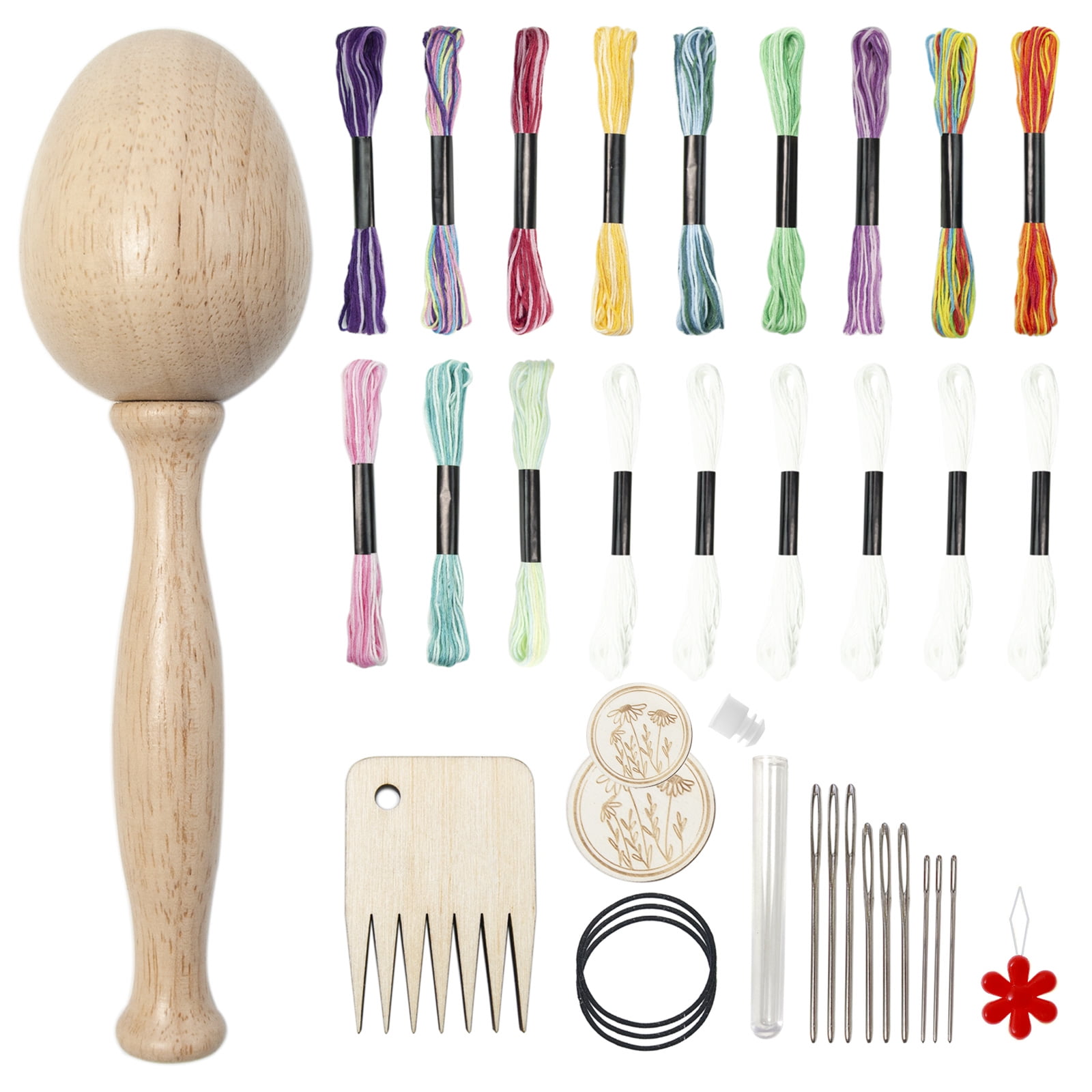 Pluokvzr Darning Egg Weaving Tool Set with 13 Color Thread 9pcs Needle ...