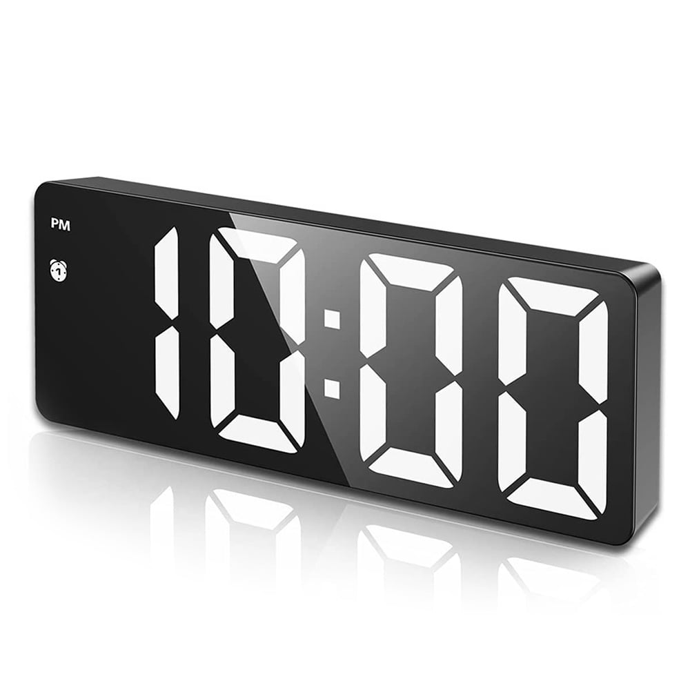 Pluokvzr Digital Alarm Clock LED Display Electronic Clocks 6.3" LED ...