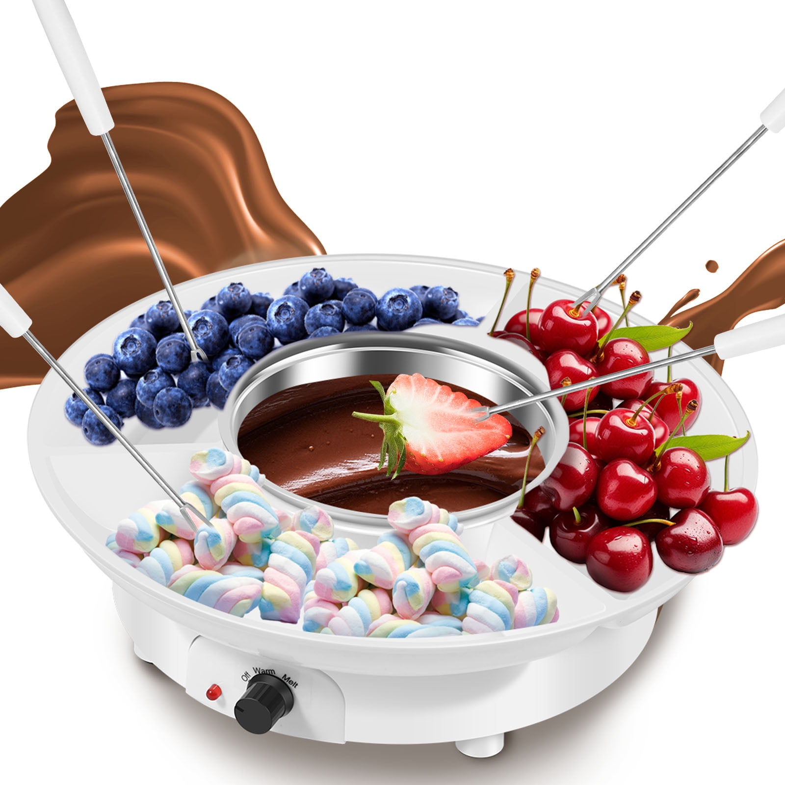 Pluokvzr Electric Fondue Pot Set Practical Chocolate Fondue Kit with ...