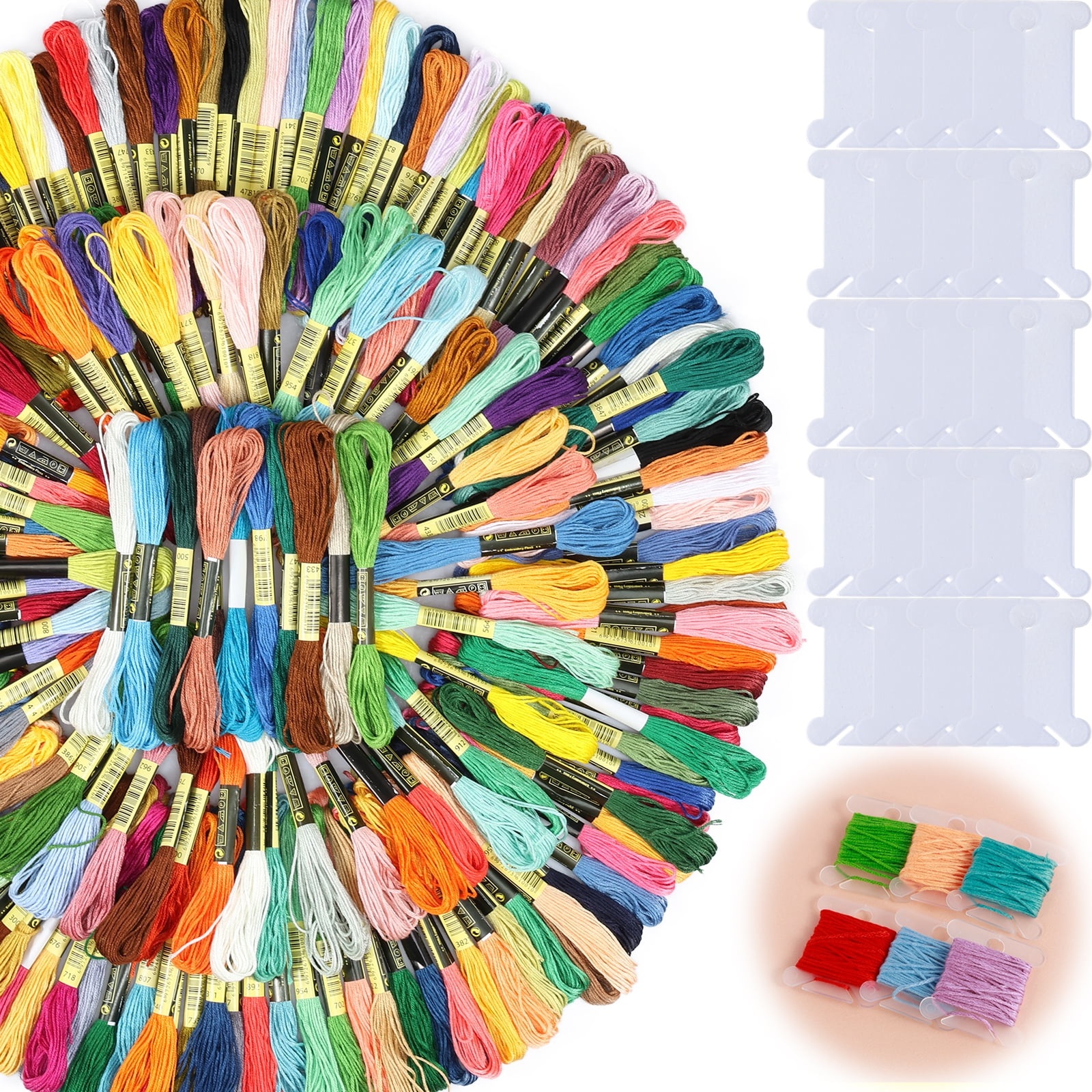 Pluokvzr Embroidery Floss Colorful Stitch Thread Embroidery Yarn Soft ...