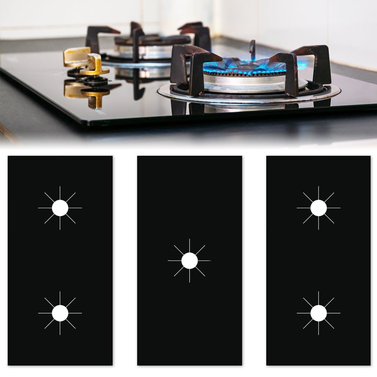 Fznkrag Gas Stove Protectors Gas Burner Covers Teflon Fiberglass Heat ...