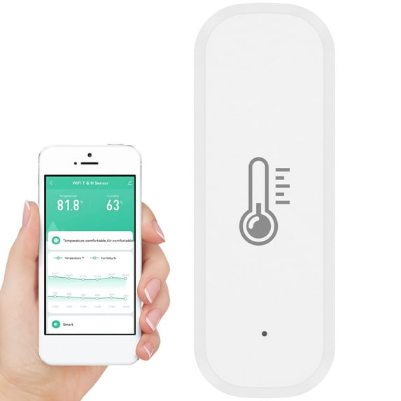 Grusce Indoor Thermometer Hygrometer Smart Wireless WiFi Bluetooth Home ...
