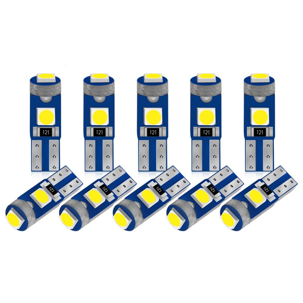 Pluokvzr LED Car Glowing Neon Lights 10*T5 Car Gauge Ambient Light 3030 ...