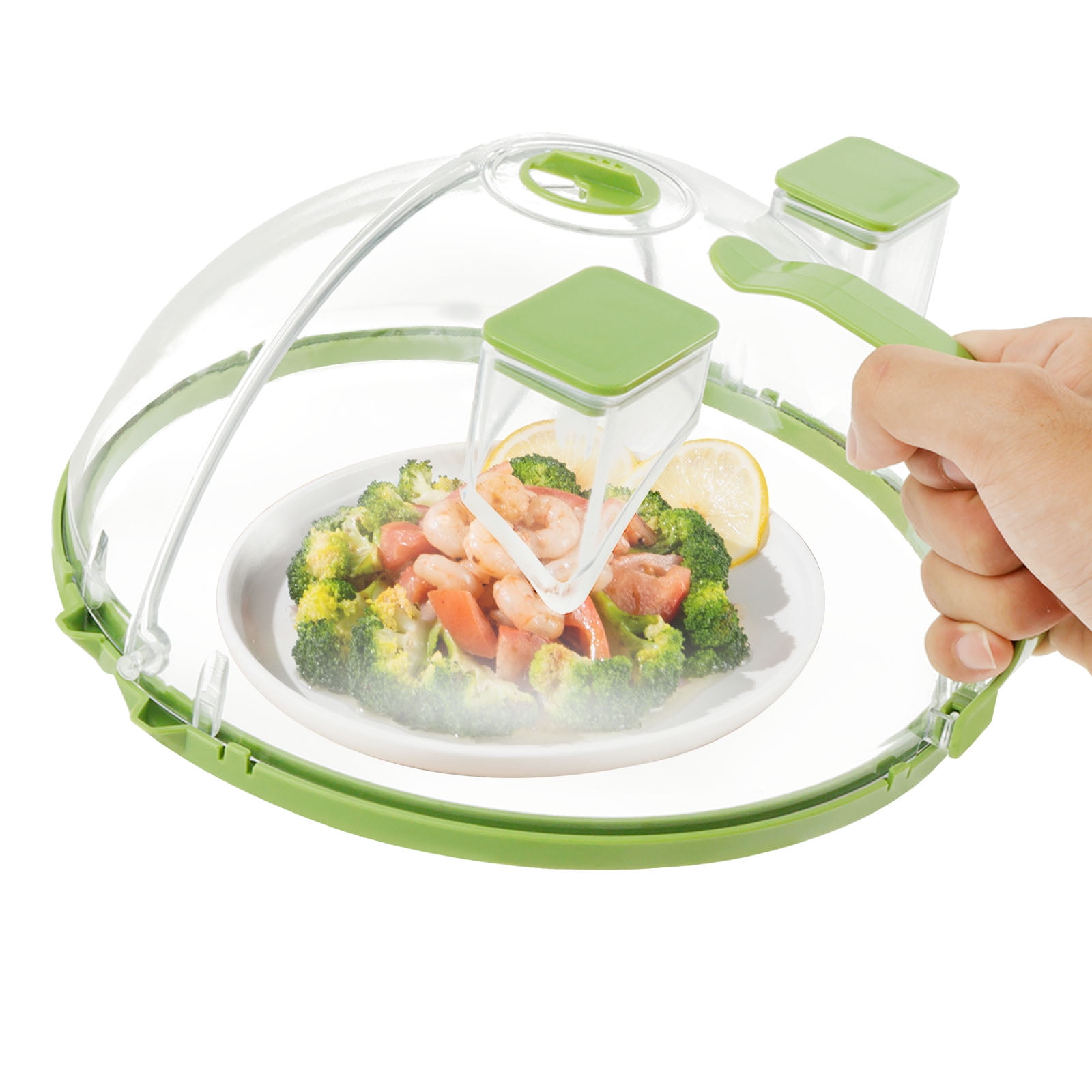 Pluokvzr Microwave Splatter Cover With Water Steamer Clear Collapsible ...