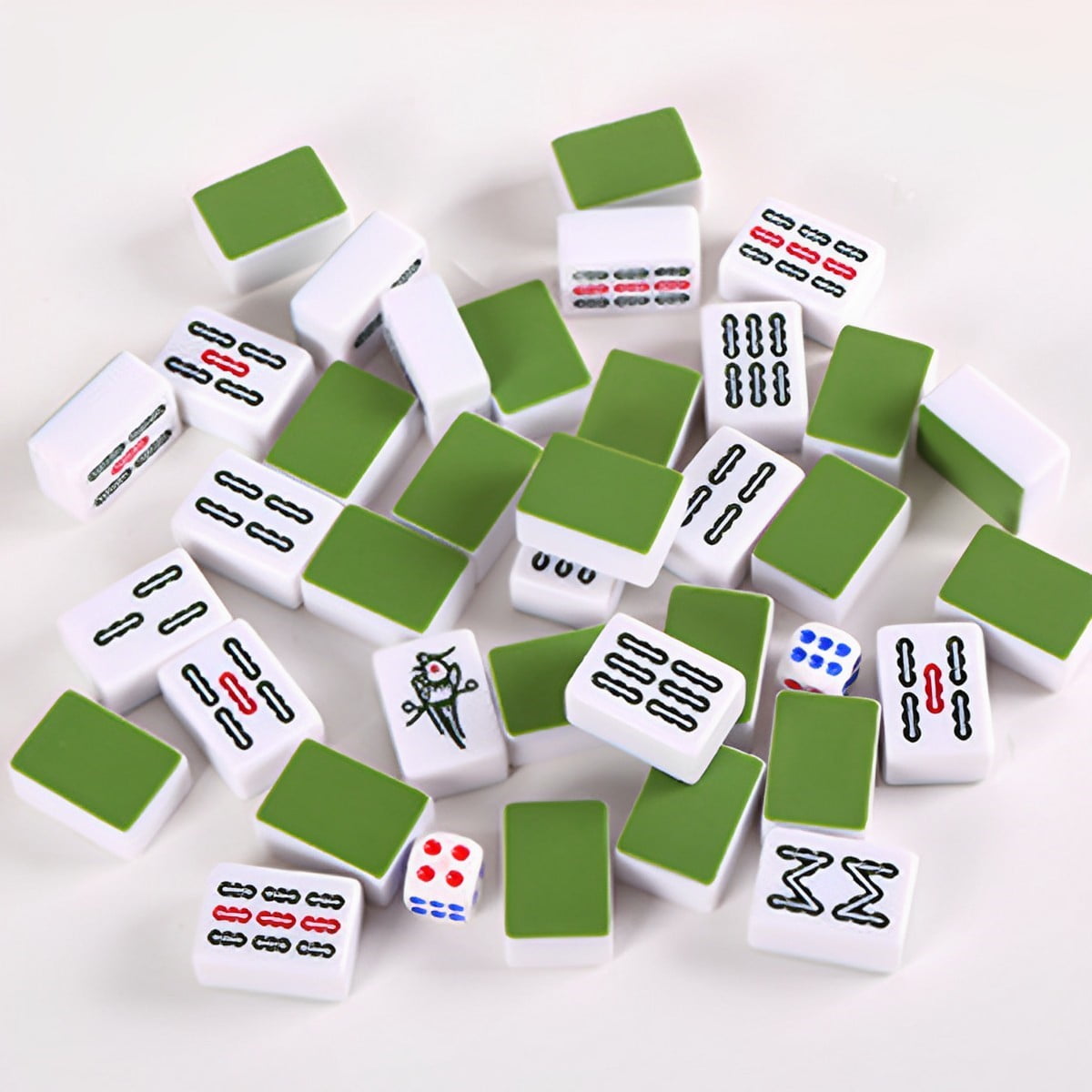 Pluokvzr Mini Chinese Mahjong 144 Mahjong Tile Set with Mahjong Mat ...