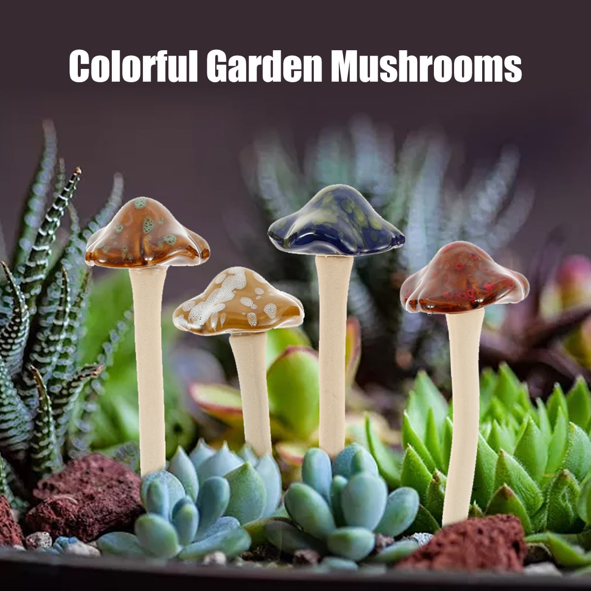 Pluokvzr Mushroom Statue Decor Ceramic Garden Mushroom Decor Garden ...