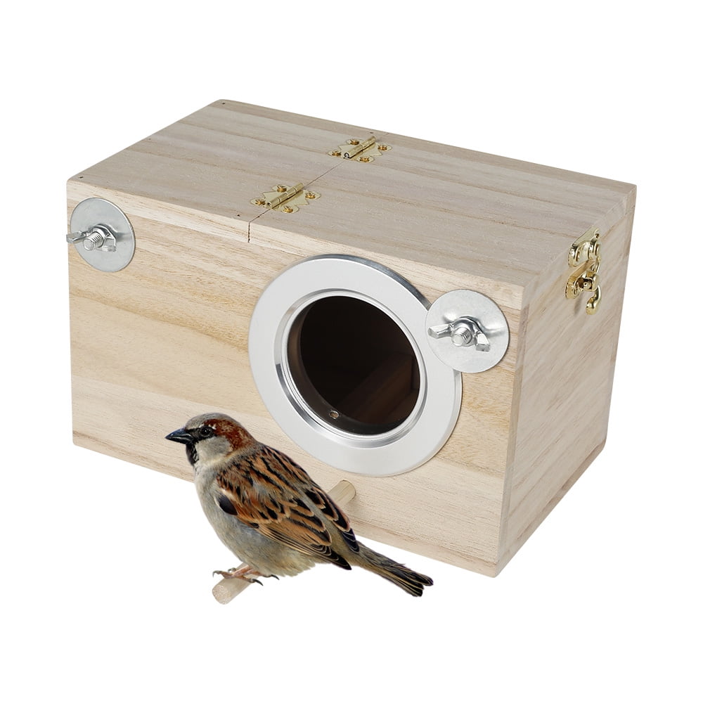 Fznkrag Parakeet Nest Box Wooden Bird Breeding Box Cage Parrot Budgie ...