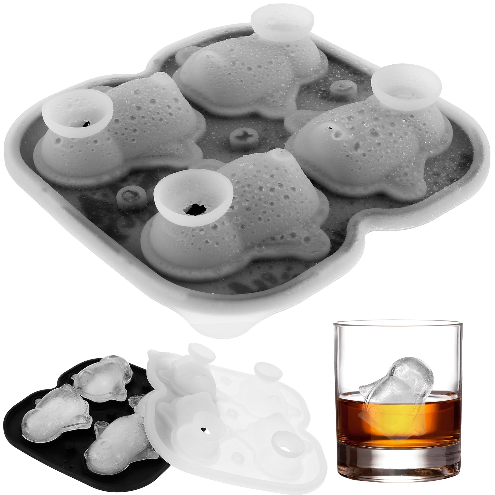 Pluokvzr Penguins Ice Cube Tray Easy Release Ice Ball Mold Tray Ice ...
