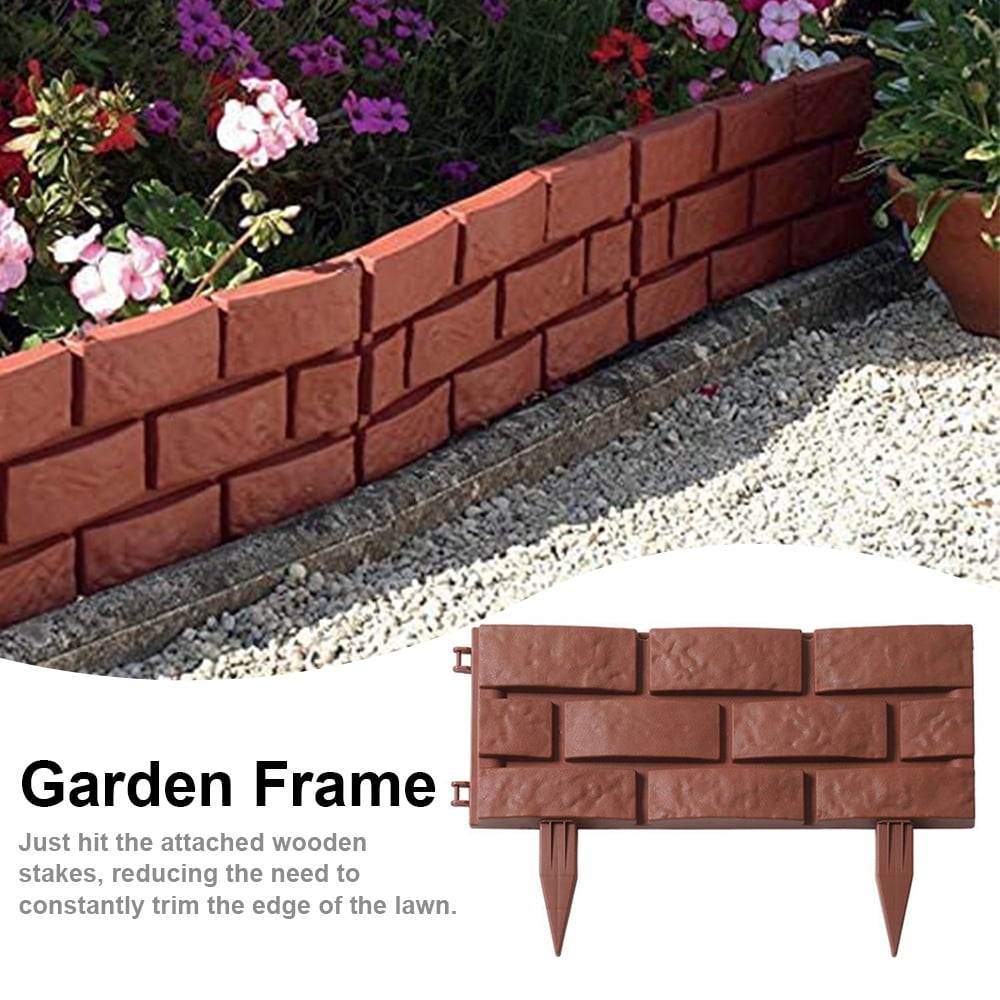 Fznkrag Plastic Fence Edging Spliced Imitation Stone Garden Fence for ...