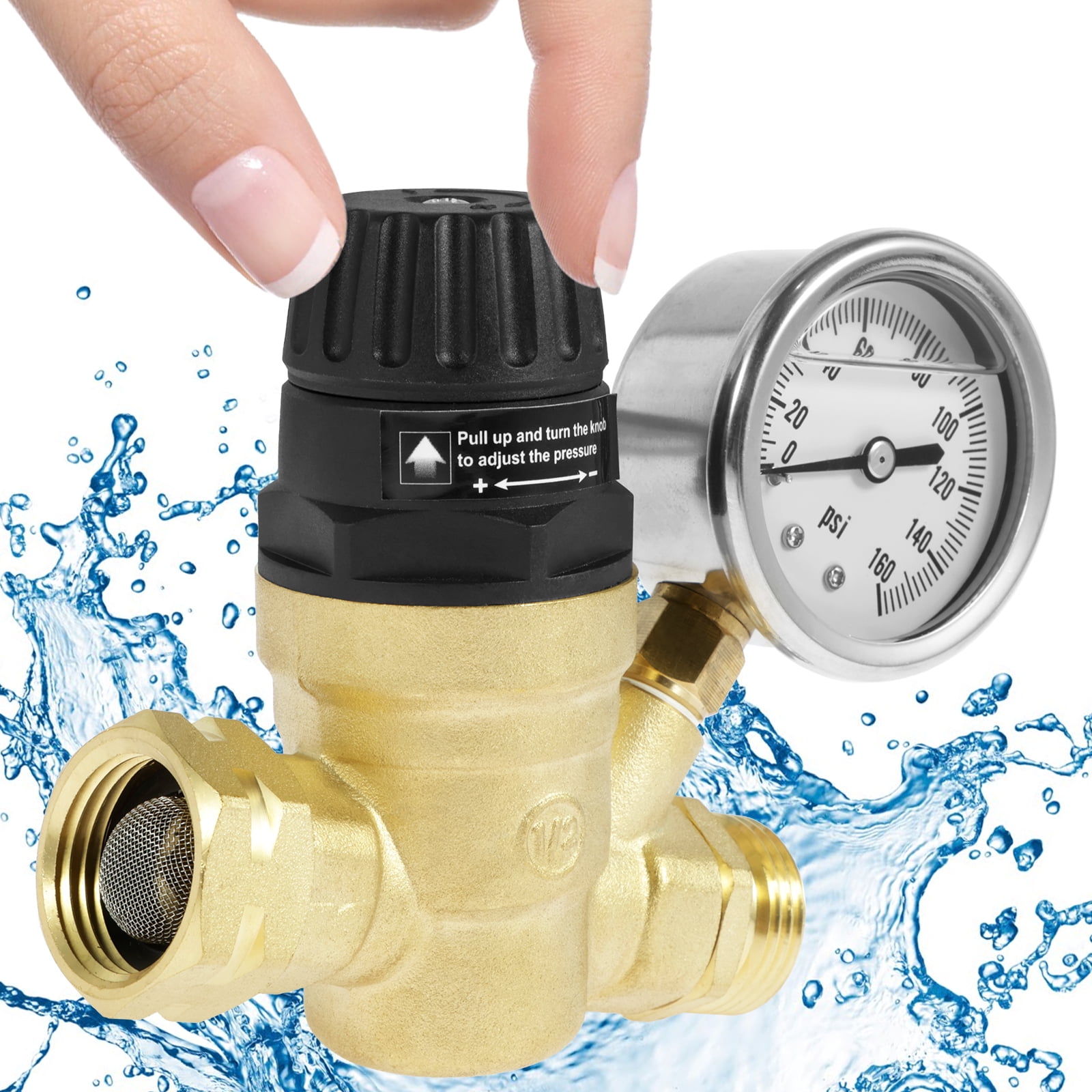 Pluokvzr RV Water Pressure Regulator Professional Pressure Reducing ...
