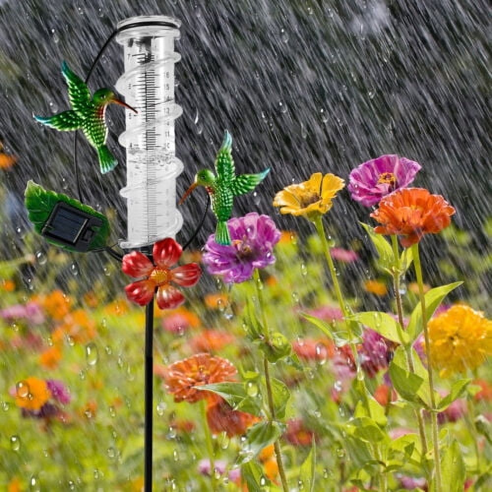 Pluokvzr Rain Gauge Outdoor Sturdy Metal Hummingbird Rain Gauges Easy ...