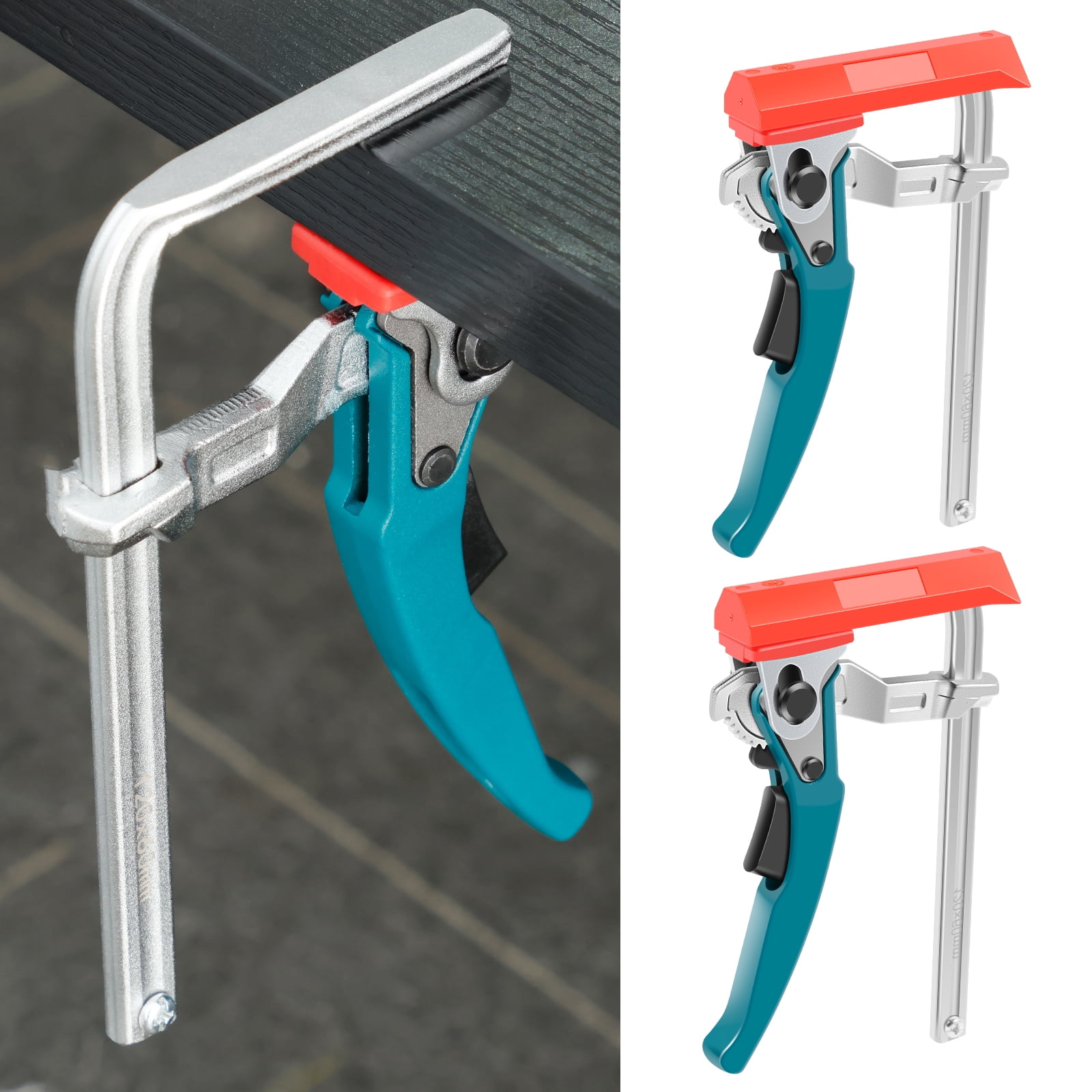 Pluokvzr Ratchet Track Clamp Metal Track Saw Clamps Easy Locking Guide Rail Clamp Fast Release T ...