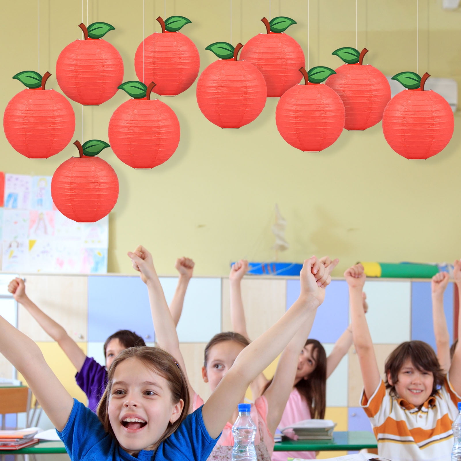 Pluokvzr Red Apples Classroom Decorations Lightweight Paper Lanterns Fruits Cute Red Apples ...
