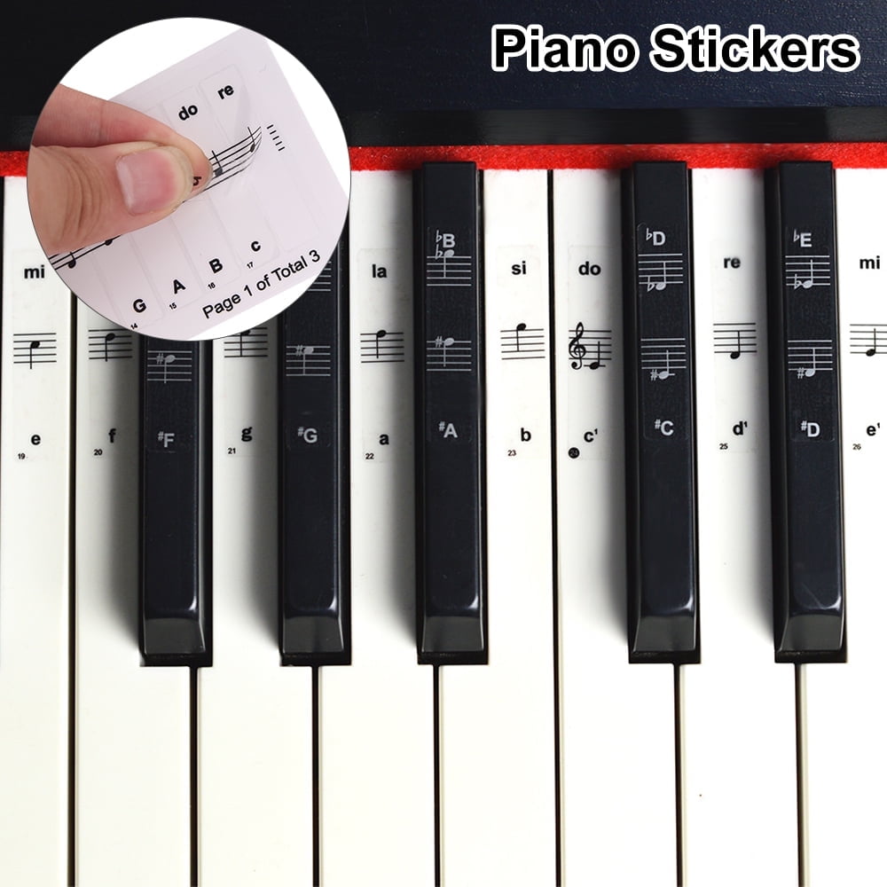 Fznkrag Remoable Transparent Piano Keyboard Stickers For 32/37/54/61/88 ...