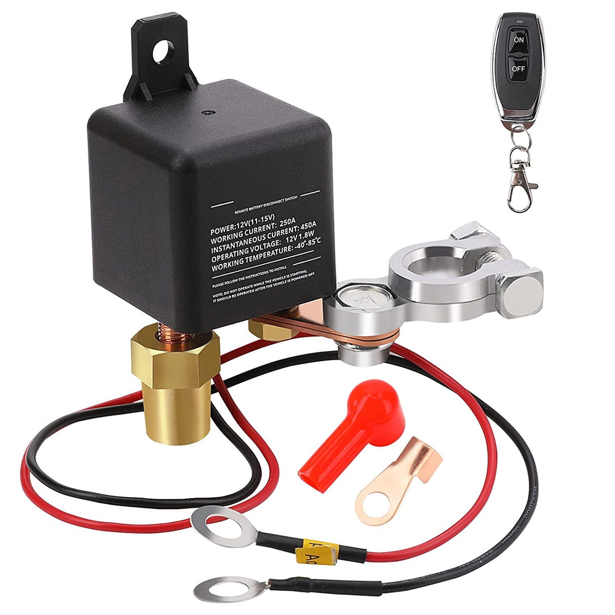 Pluokvzr Remote Battery Disconnect Switch 12V 250A Reusable Battery Cut ...