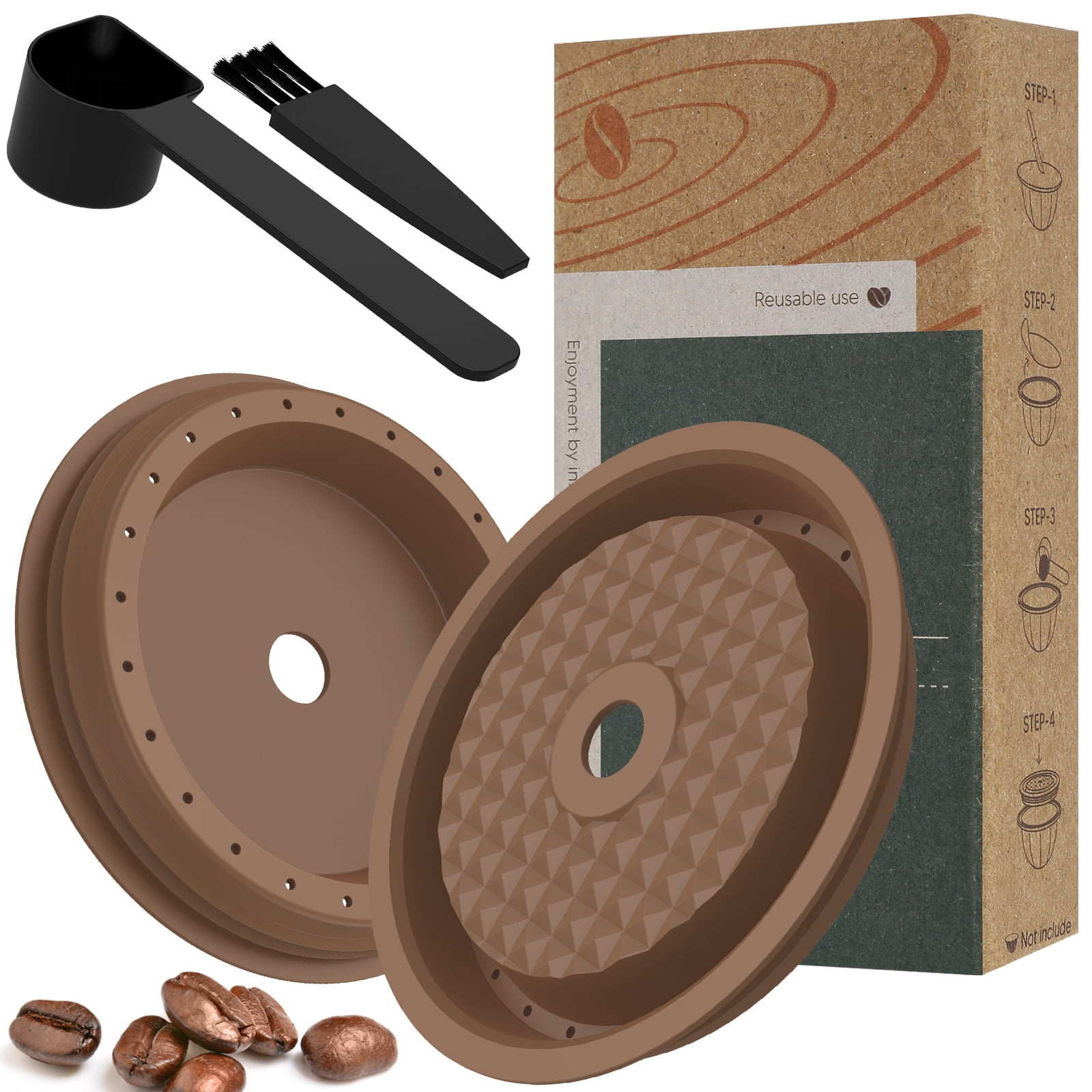 Pluokvzr Reusable Coffee Capsule Lids for Vertuo Nespresso, Silicone ...