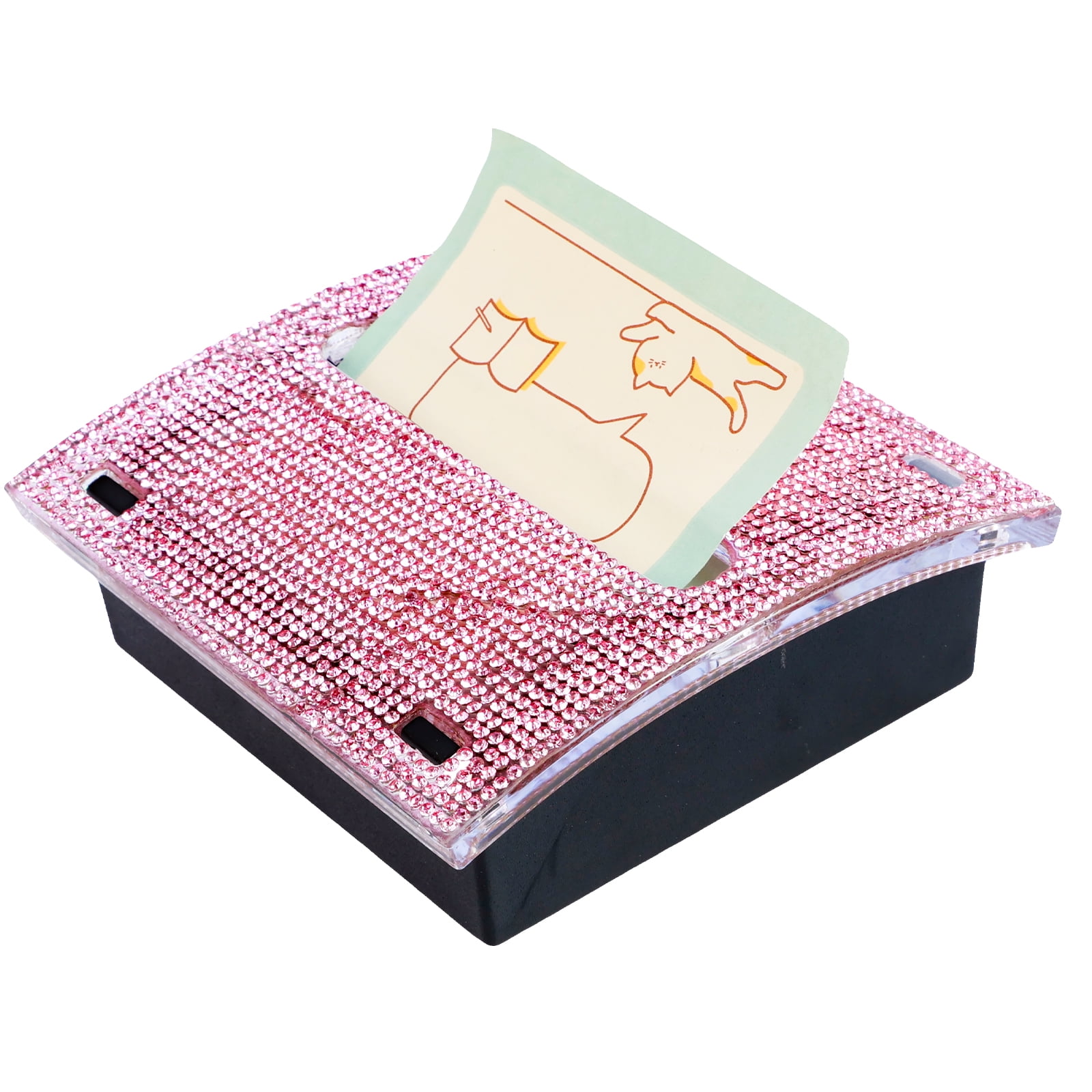 Pluokvzr Rhinestone Memo Note Holder Pop Style Shiny Memo Pad Dispenser ...