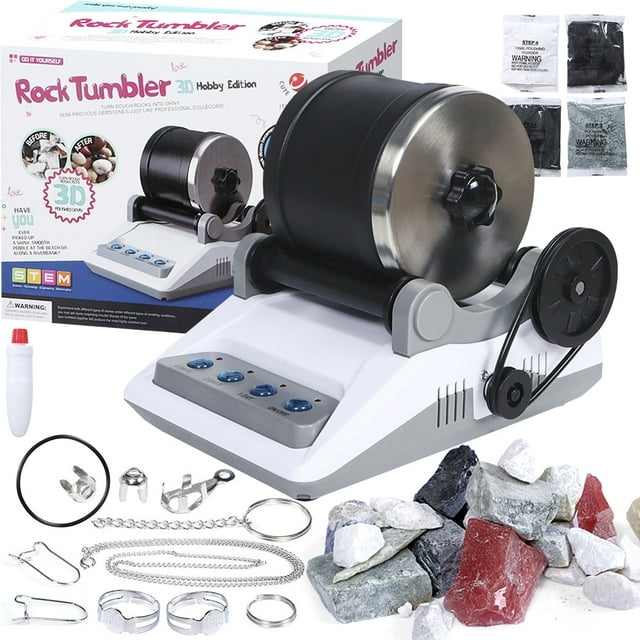 Pluokvzr Rock Tumbler Kit Leak-Proof Rock Polisher Electric Rock ...
