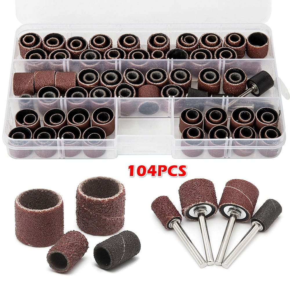 Pluokvzr Sanding Drum Kit,104/252/307PCS Sandpaper Bands Sleeves ...