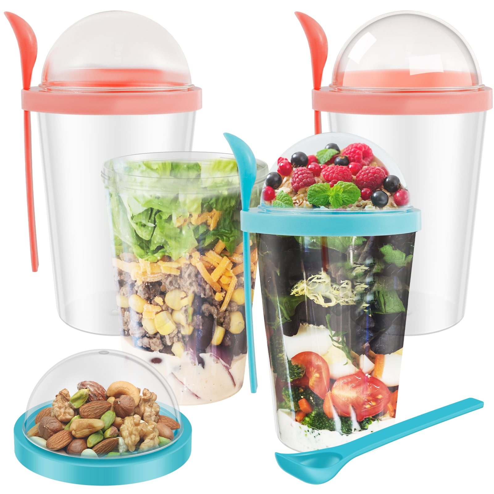 Fznkrag Set of 4 Breakfast On the Go Cups, Take and Go Yogurt Cup with ...