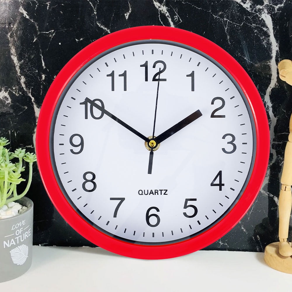 Silent Wall Clock Silent Round Wall Clock 8 Inch Battery Powered Wall ...