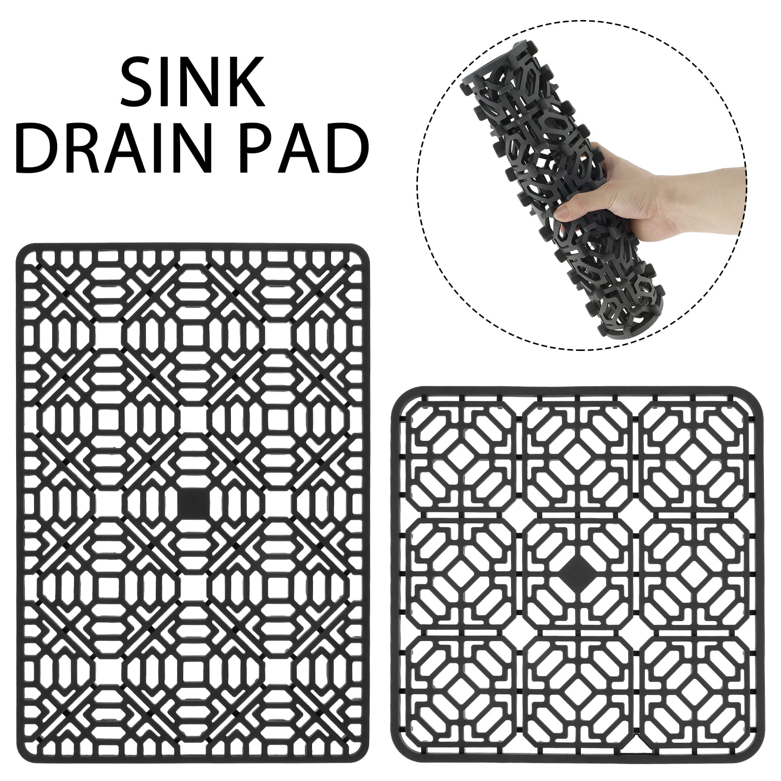 Fznkrag Silicone Sink Mat Protector 15.74x10.62inch Anti-Slip Kitchen ...