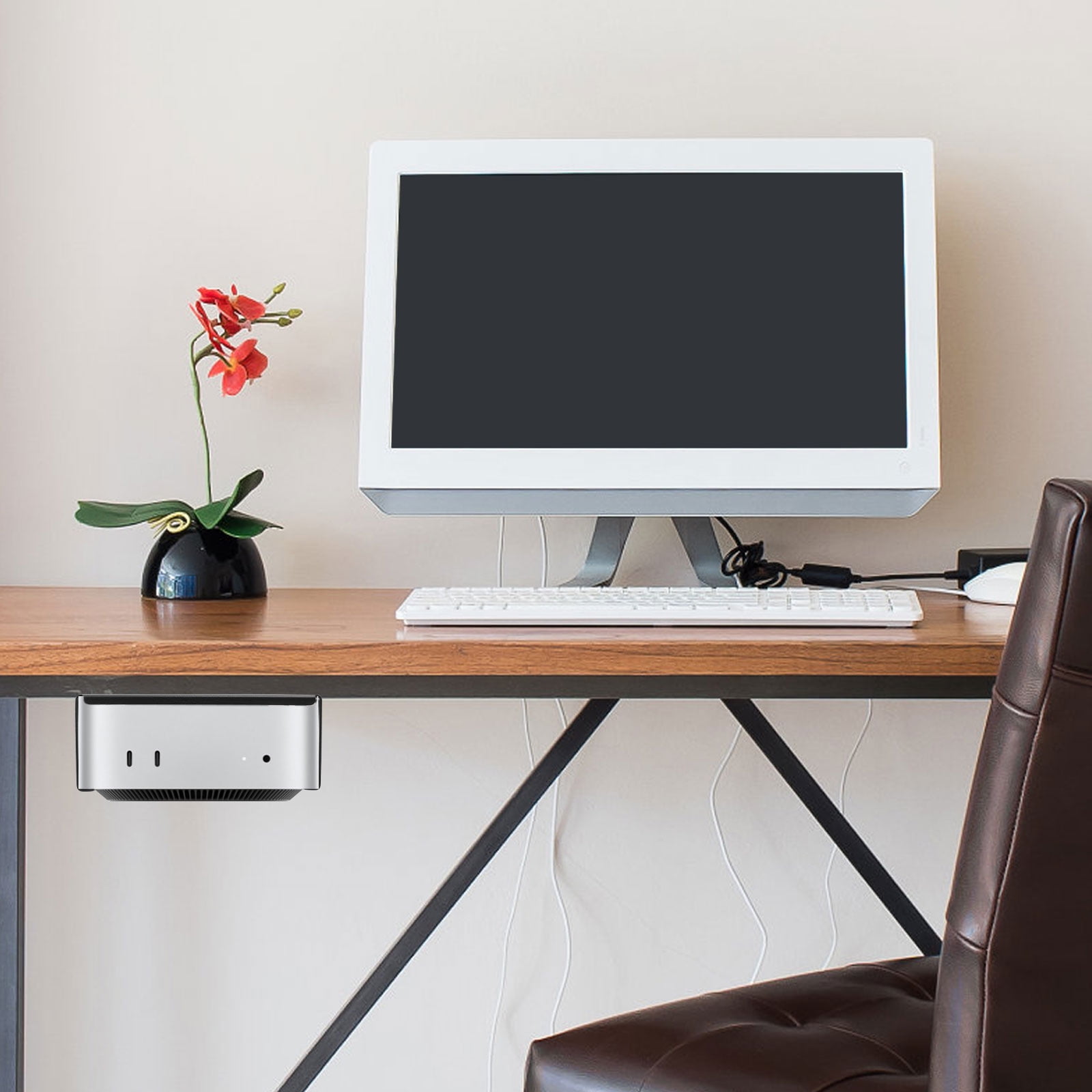 Pluokvzr Under Desk Mount Bracket Carbon Steel Under Desk Laptop Mount ...