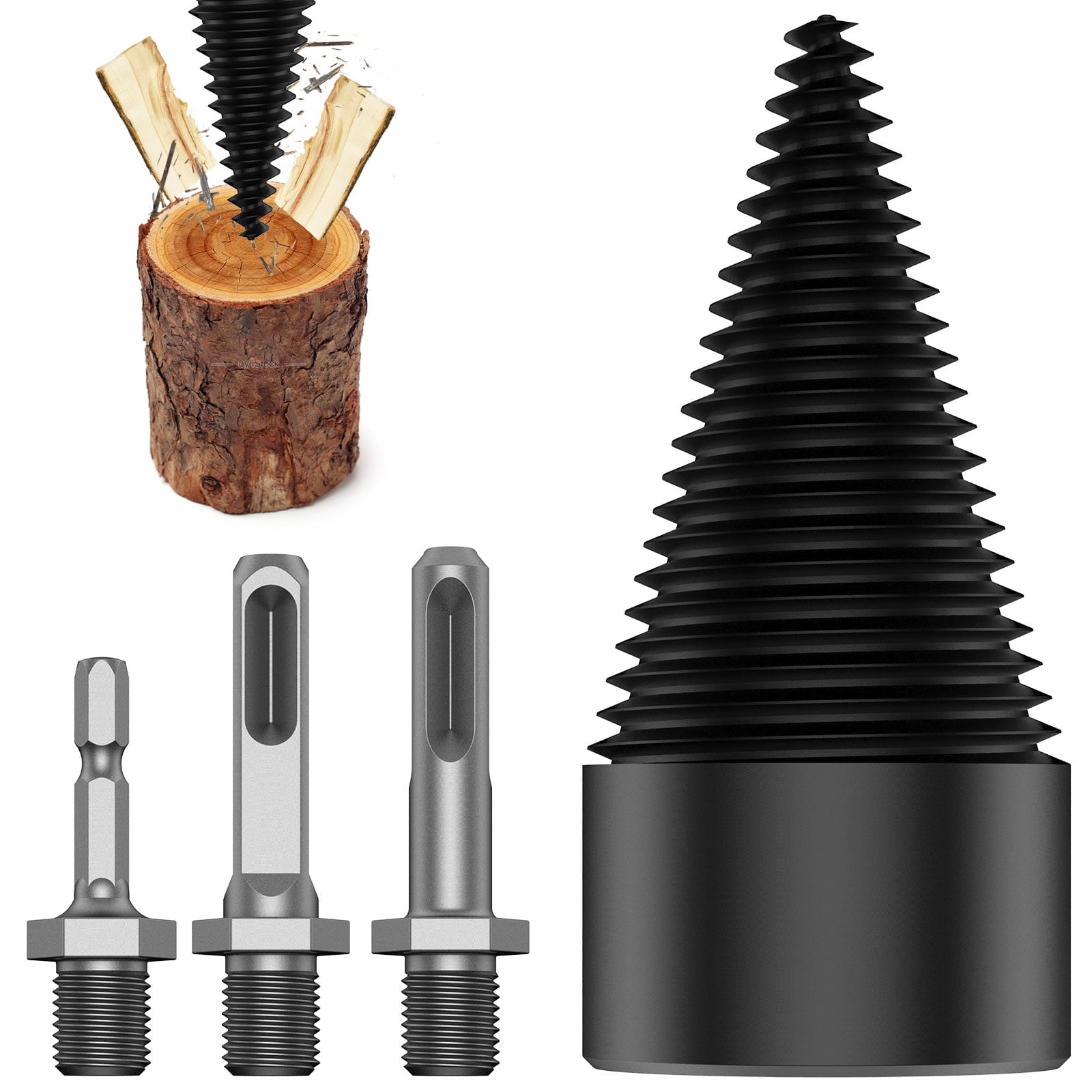 Keyohome Wood Splitting Drill Bit High Speed Steel Firewood Log ...